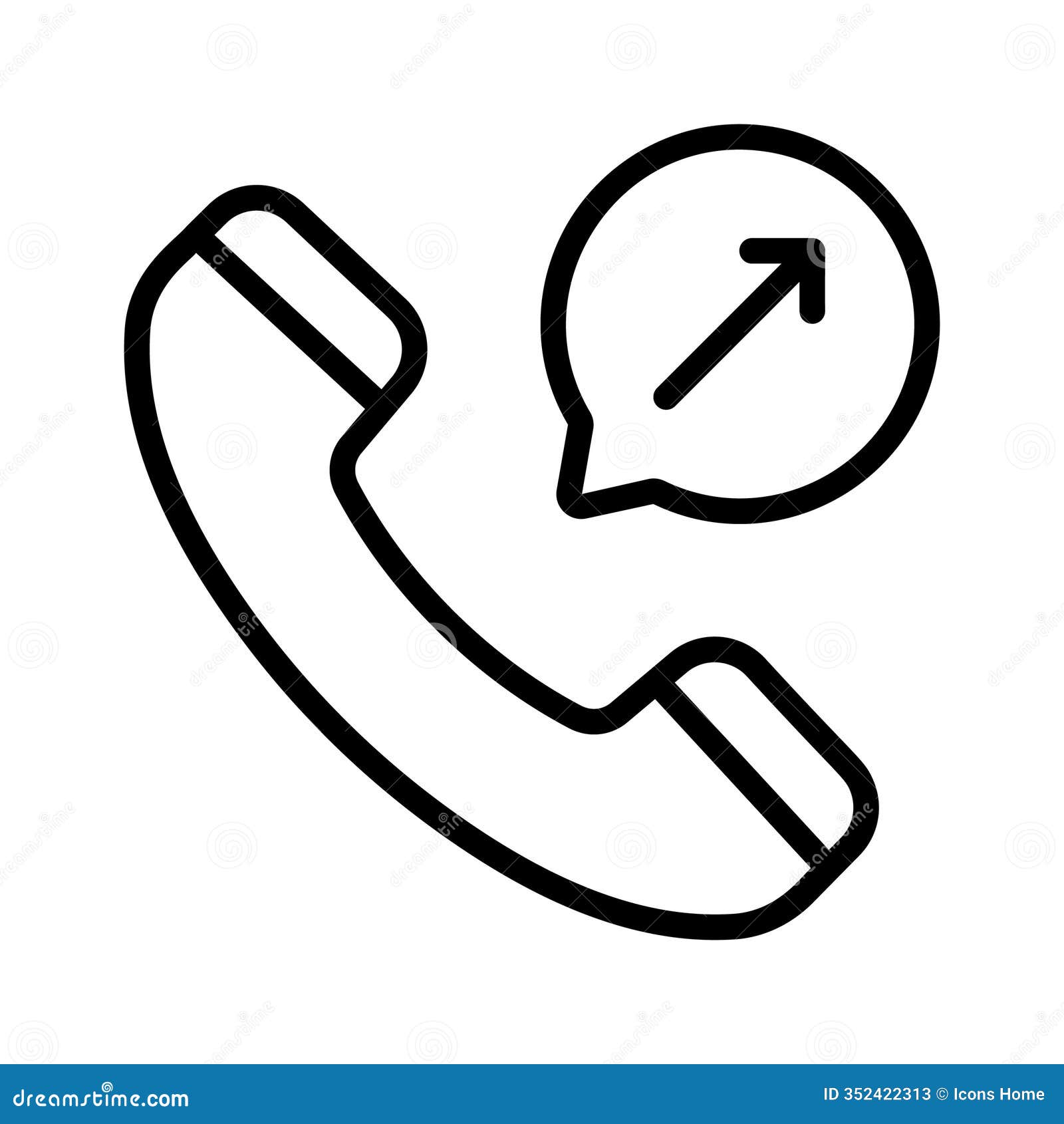 Outgoing Call Icon Representing Initiated Voice Communication Stock ...