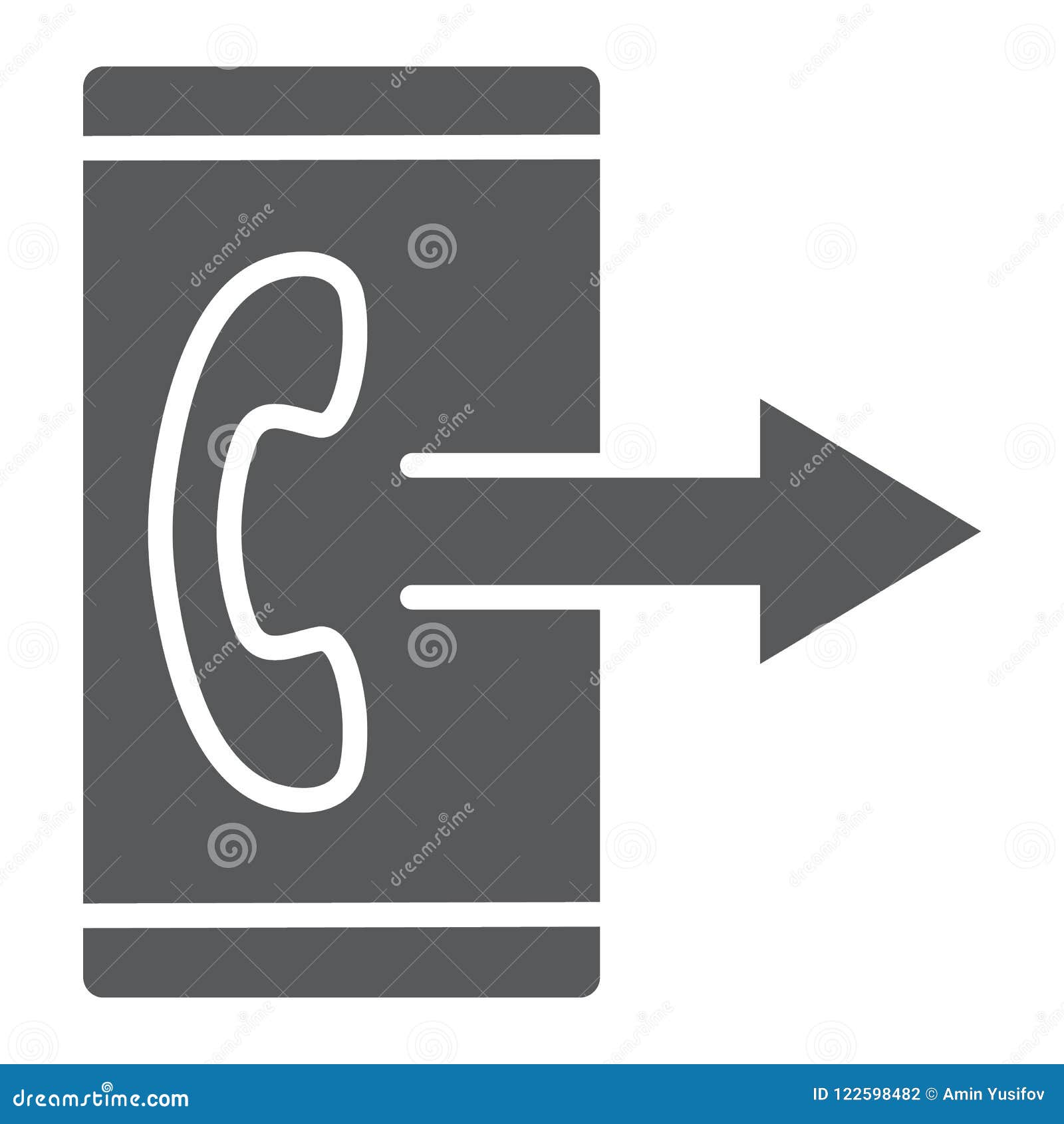 Outgoing Call Line Icon, Smartphone and Ring Stock Vector ...