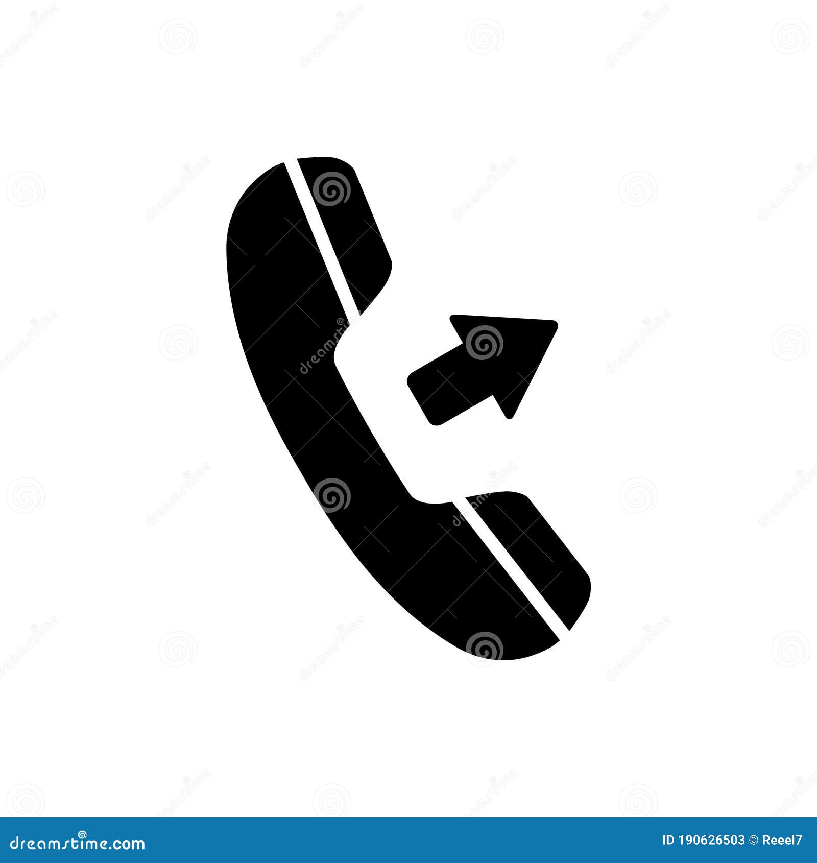 Outgoing Call, Phone Pictogram, Icon Isolated on a White Background ...
