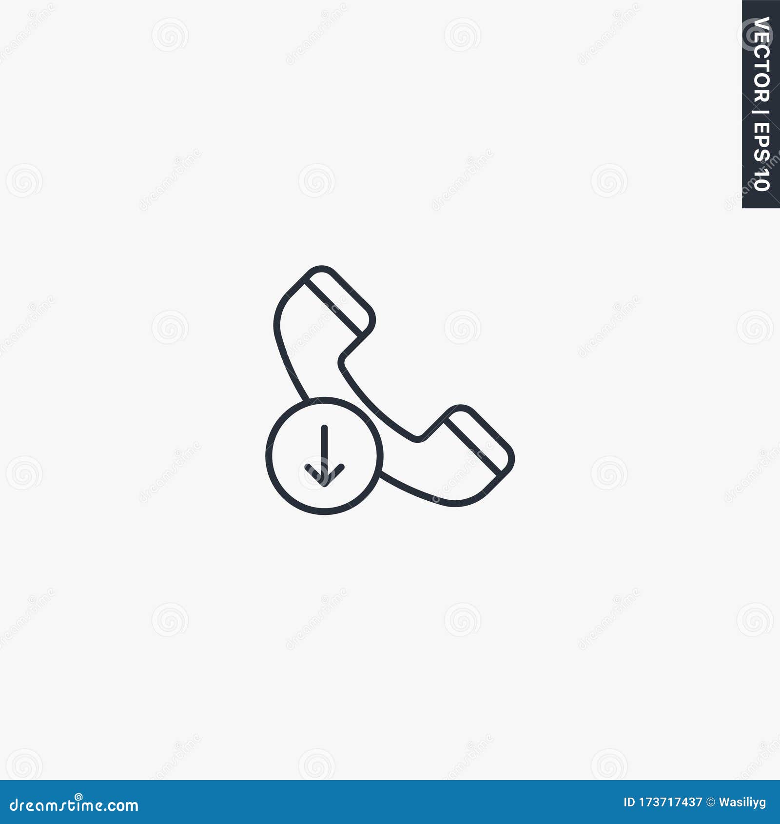 Outgoing Calls, Linear Style Sign for Mobile Concept and Web Design ...