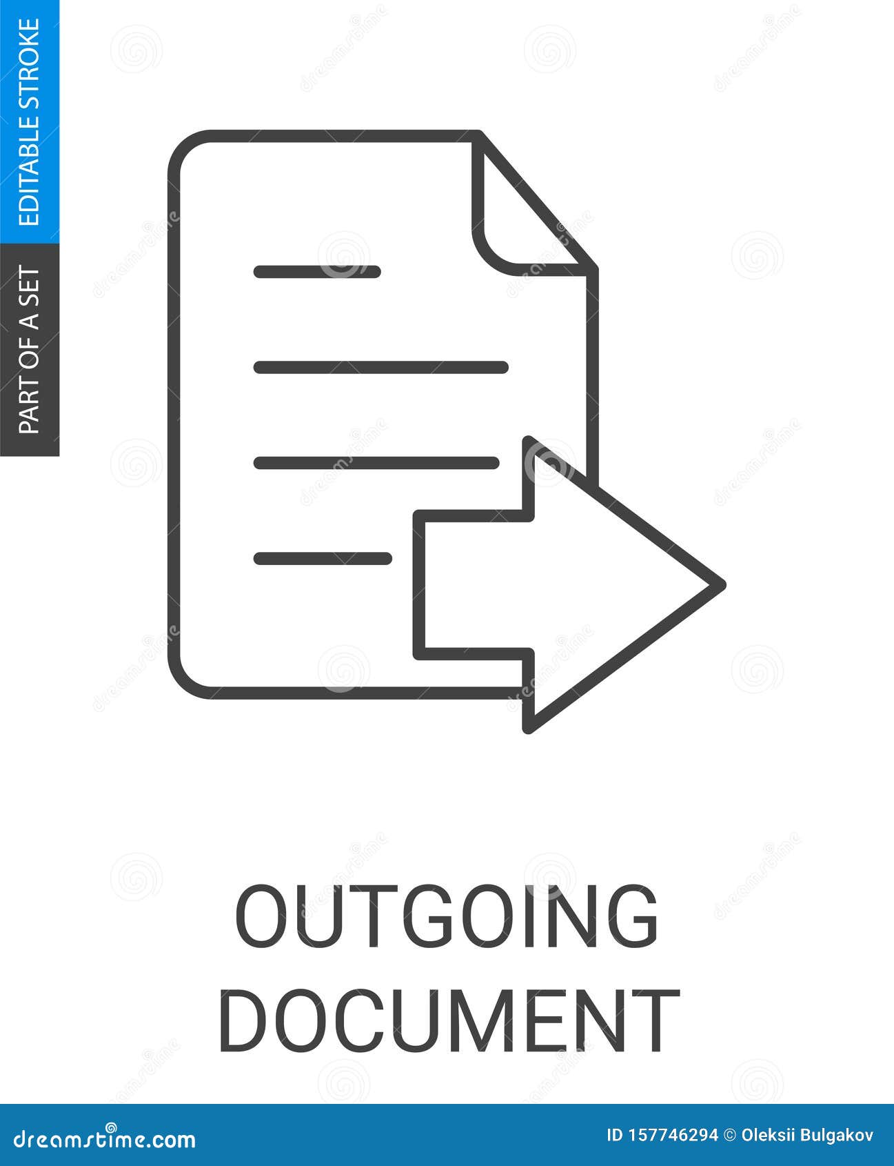 Outgoing Document Icon with Flat Outline Style Stock Vector ...