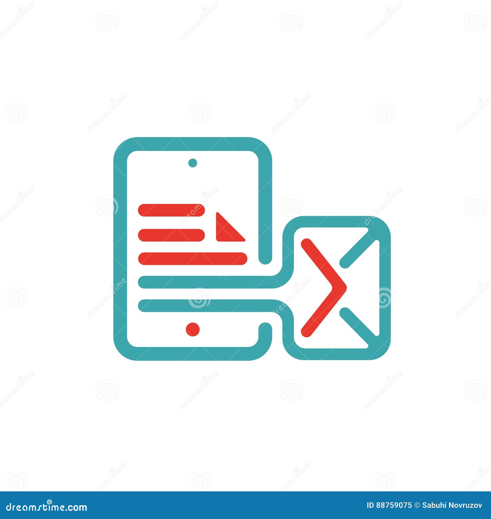 Outgoing Mail Icon on Tablet Laptop Vector Illustration. Stock Vector ...