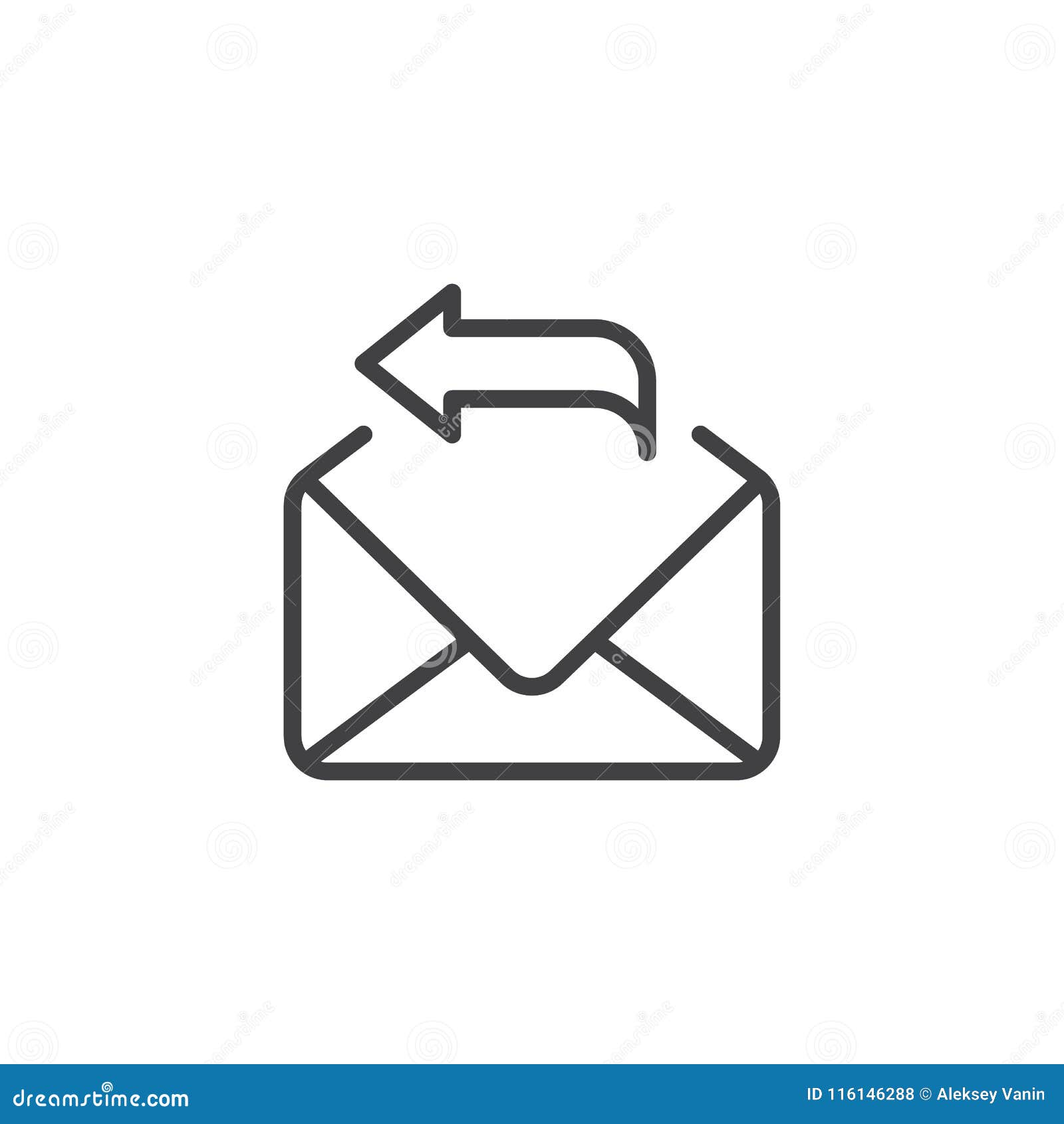 Outgoing Message Outline Icon Stock Vector - Illustration of open ...