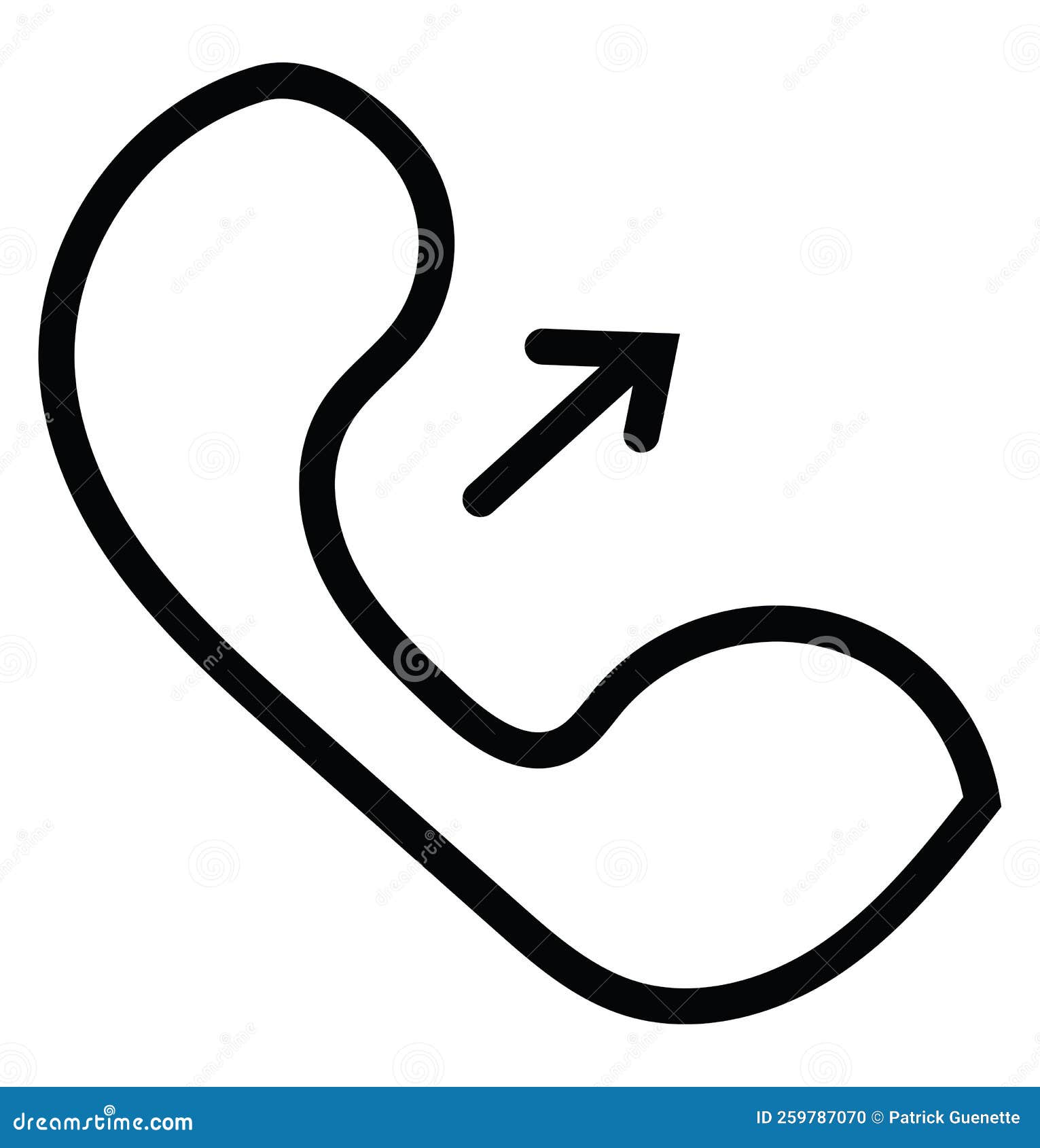Outgoing phone call, icon stock vector. Illustration of speaker - 259787070