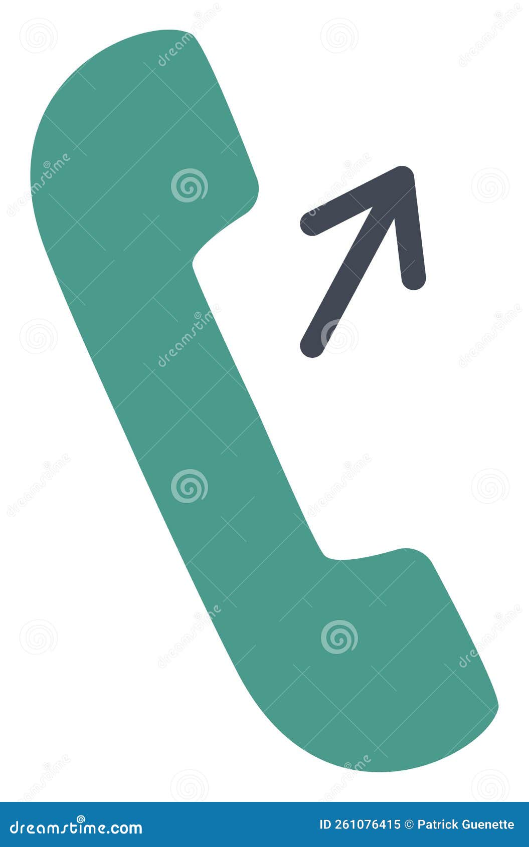 Outgoing phone call, icon stock vector. Illustration of phone - 261076415