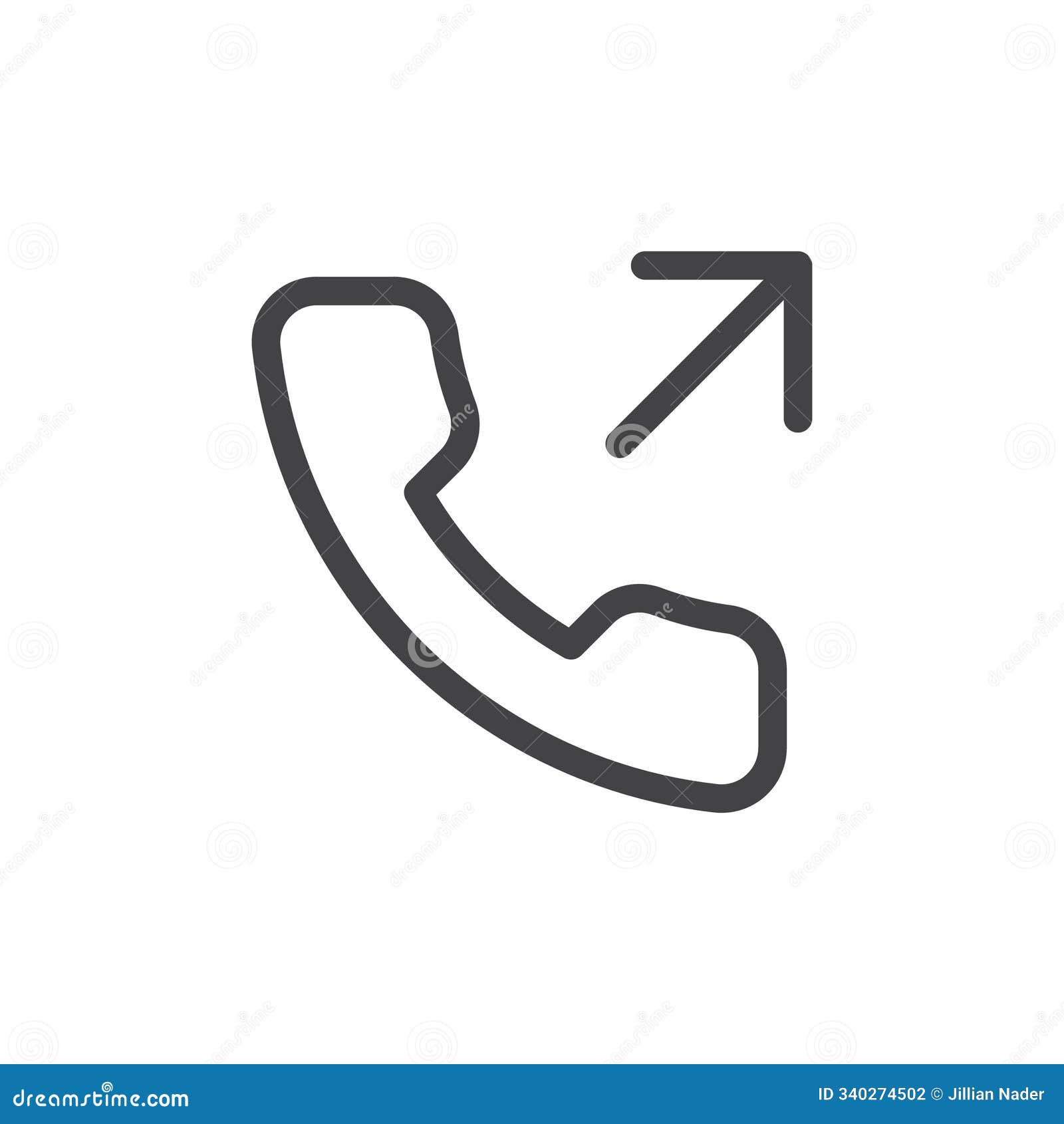 Outgoing Phone Call Thin Outline Art Symbol Stock Vector - Illustration ...