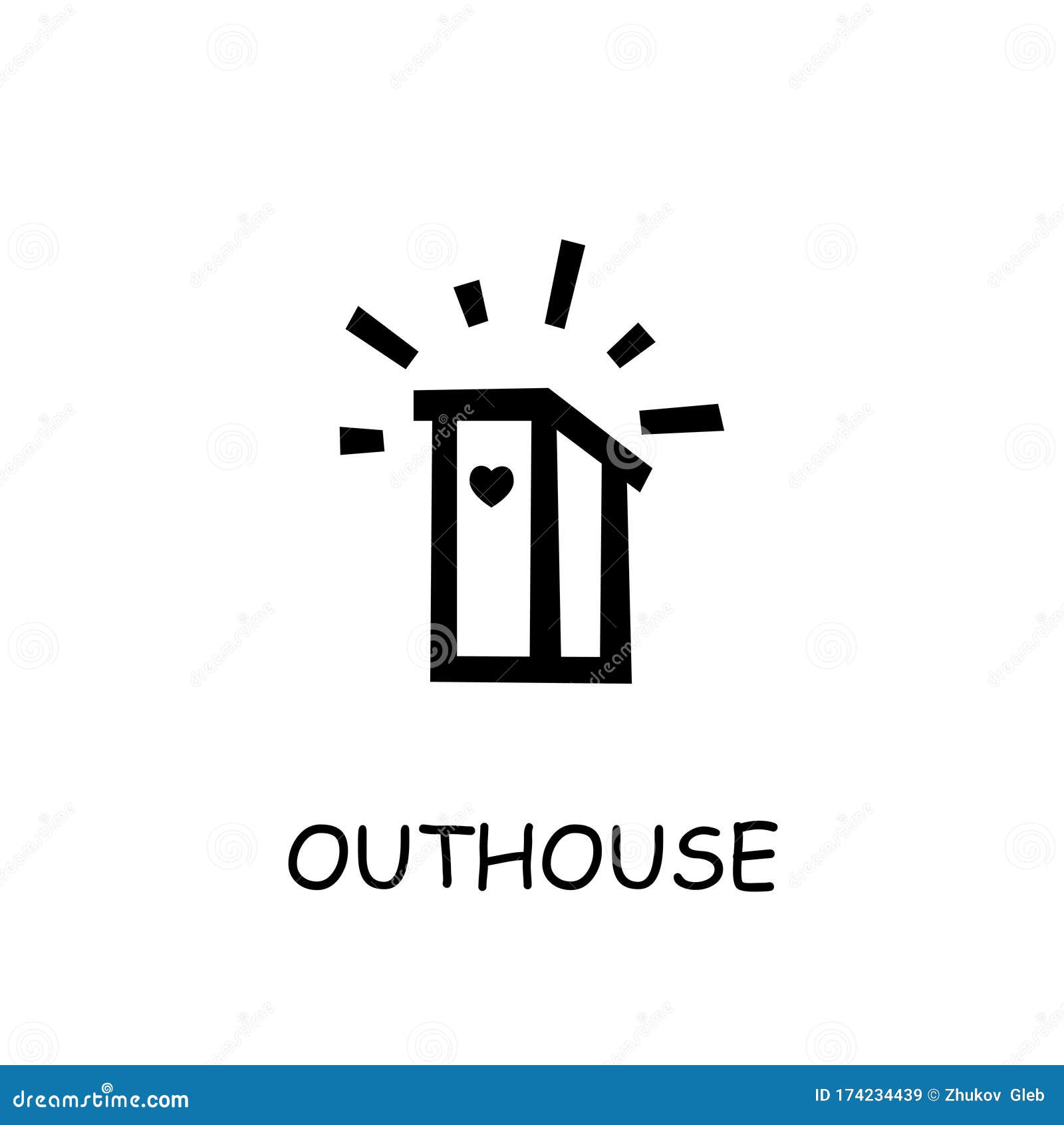 Outhouse flat vector icon stock illustration. Illustration of compact ...