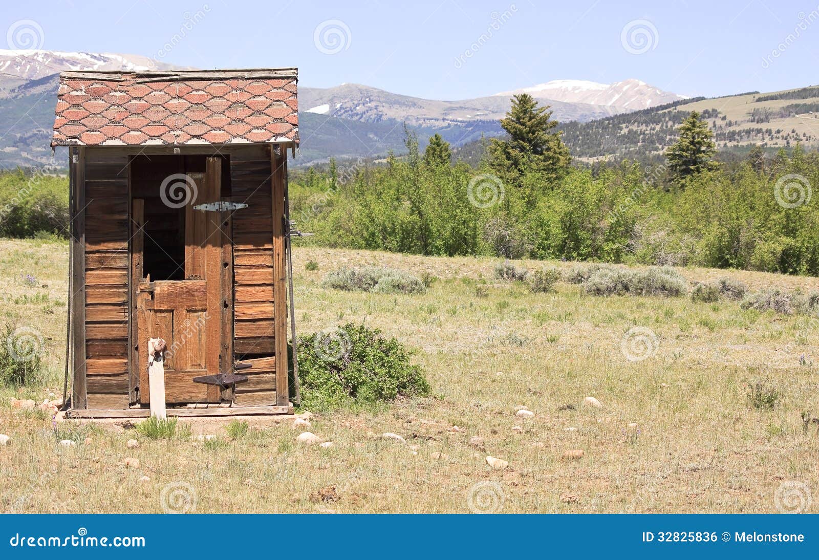 Outhouse on ranch stock photo. Image of landscape, building - 32825836