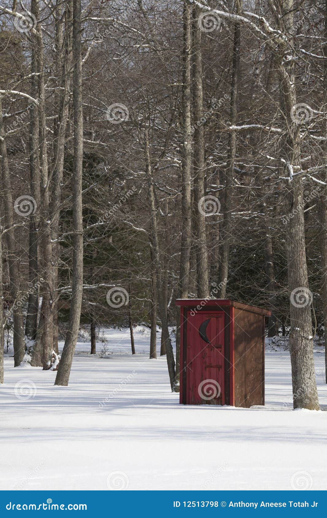 Outhouse in Snow stock photo. Image of woodshed, stable - 12513798