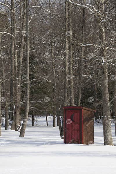 Outhouse in Snow stock photo. Image of woodshed, stable - 12513798