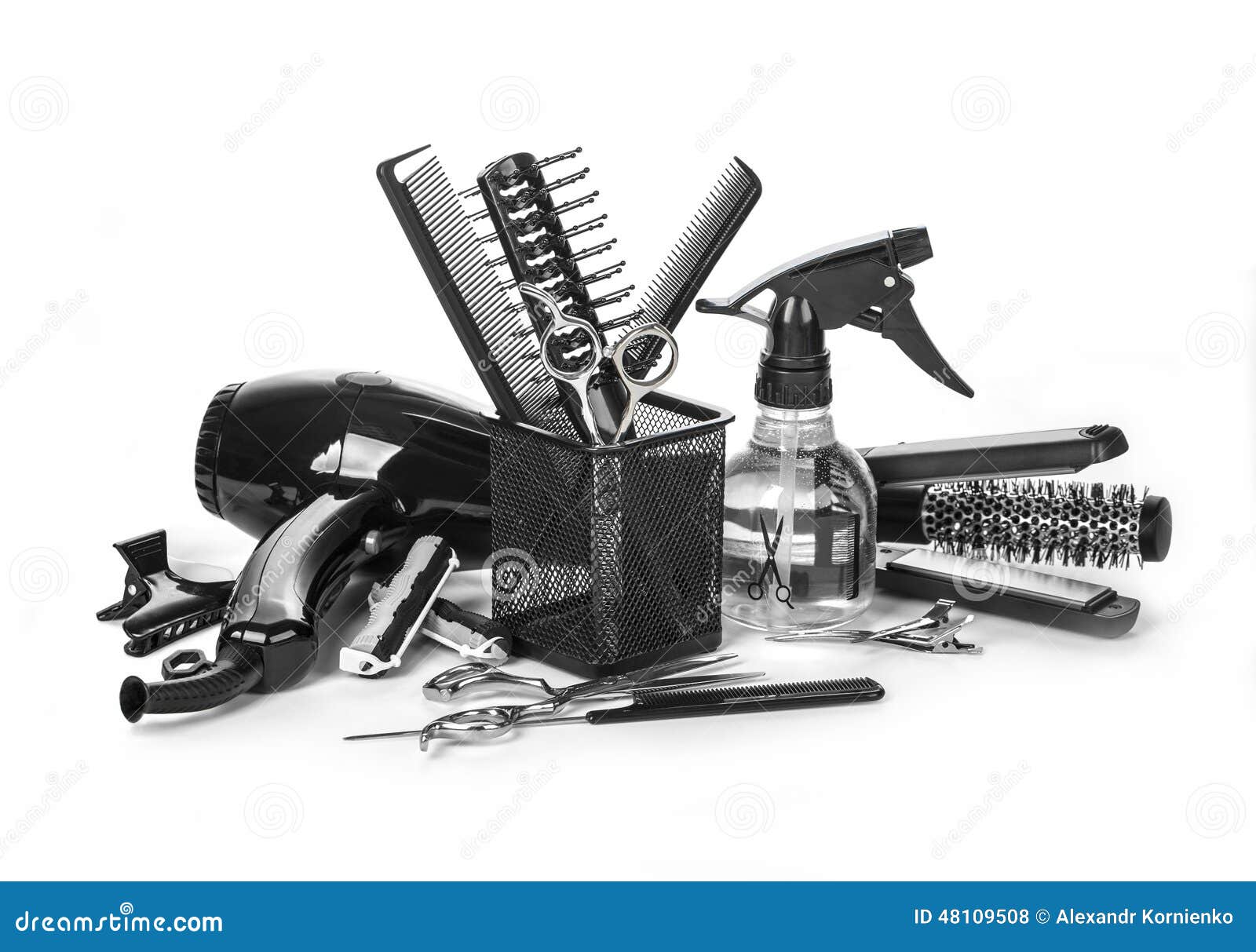 Outils de coiffure photo stock. Image du fond, brillant - 48109508