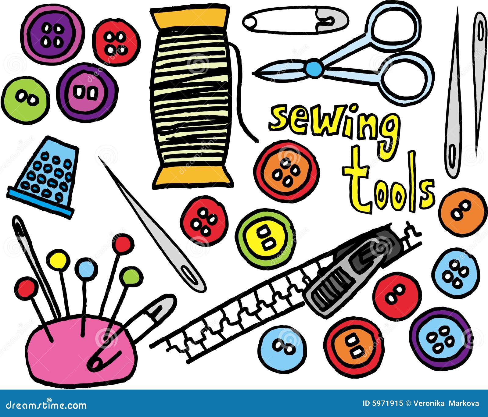 Outils de couture illustration de vecteur. Illustration du boutons ...