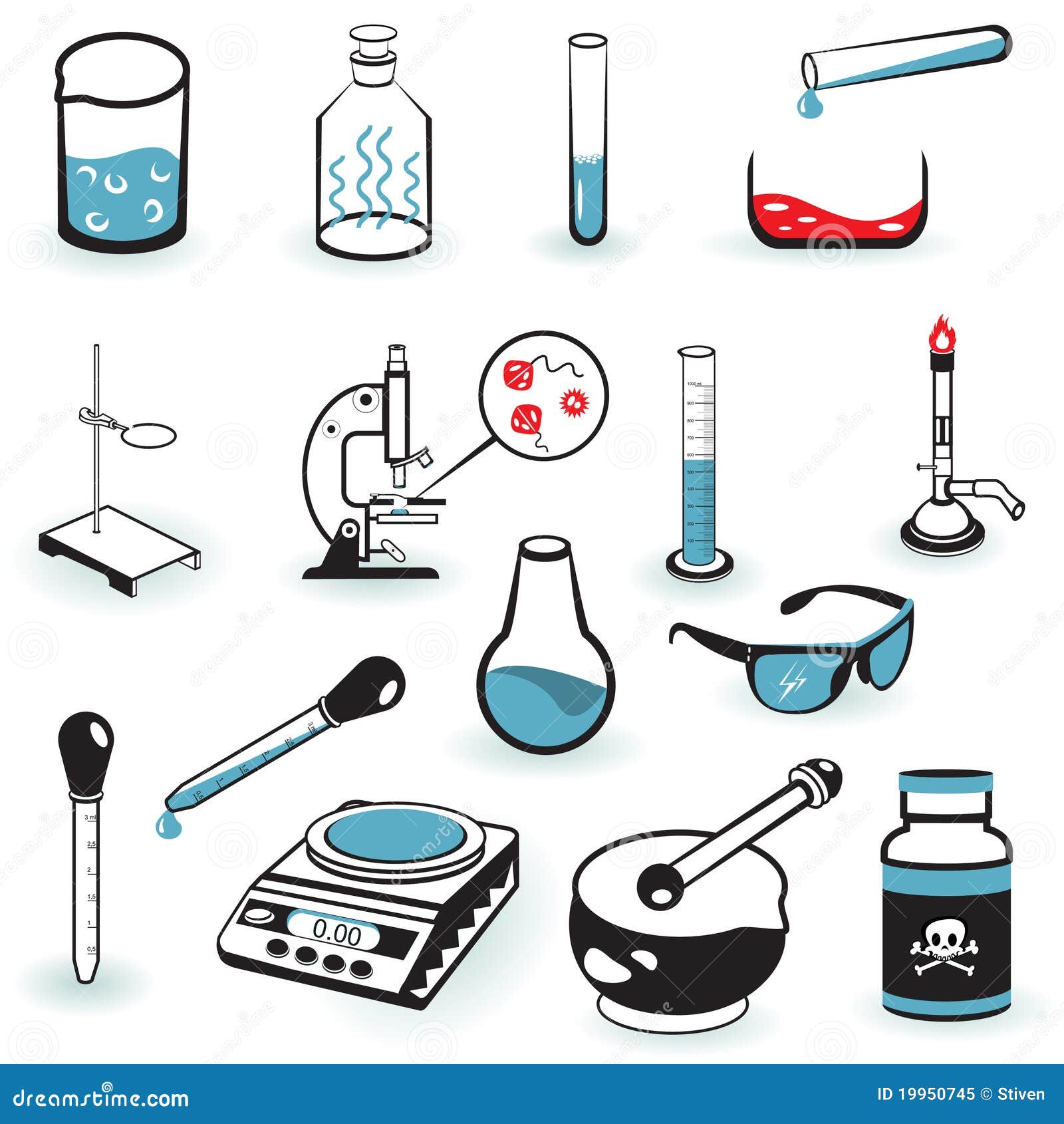 Outils de laboratoire illustration de vecteur. Illustration du chimie ...