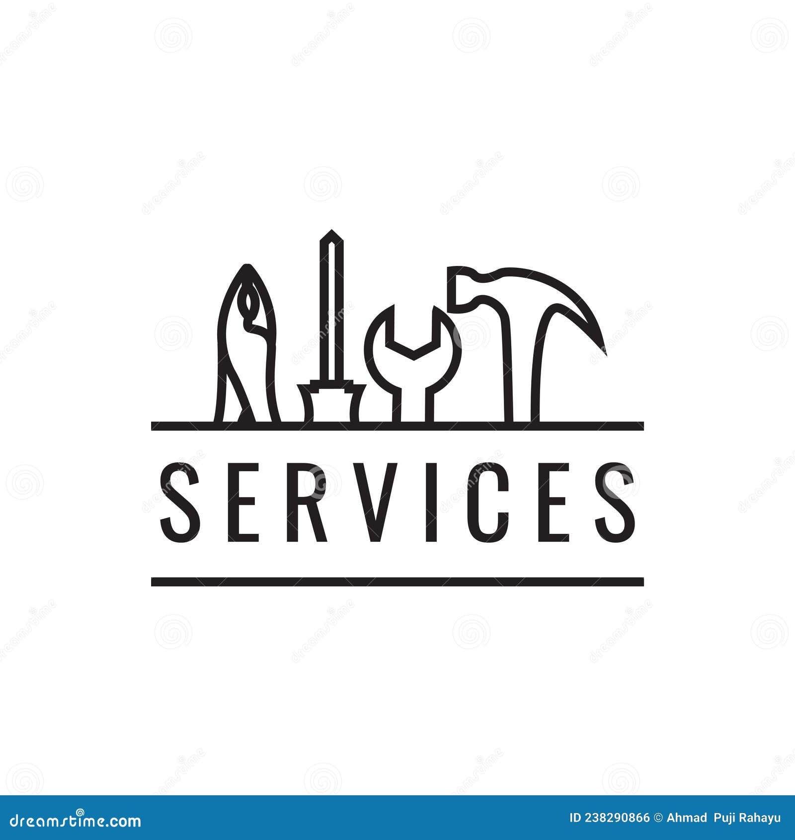 Outils Kit Set Line Services Logo Design Vectoriel Symbole Image ...