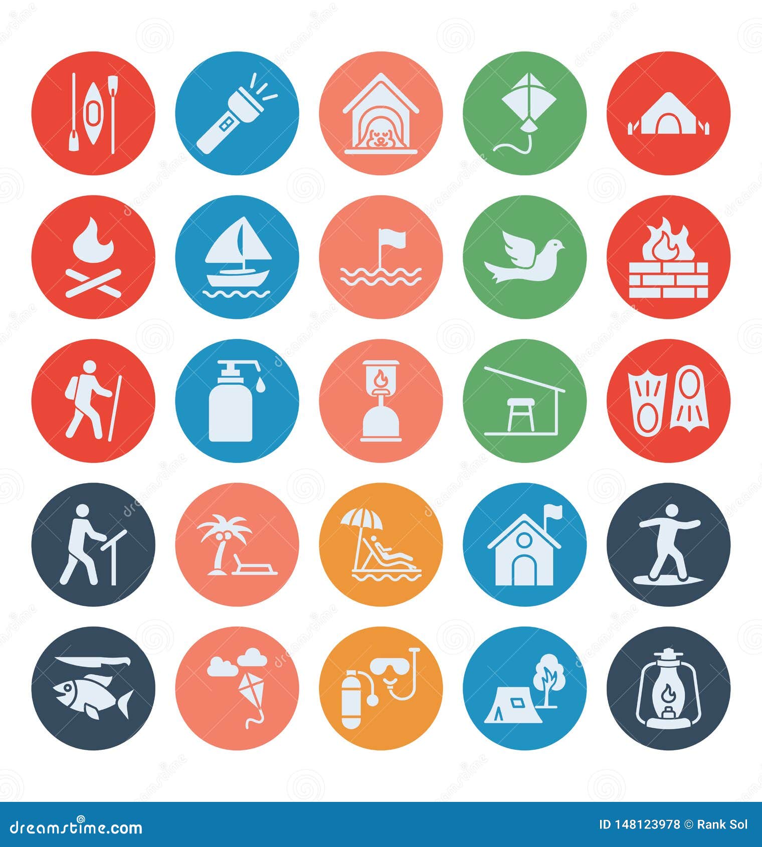 Outing and Journey Isolated Vector Icons Set that Can Easily Modify or ...