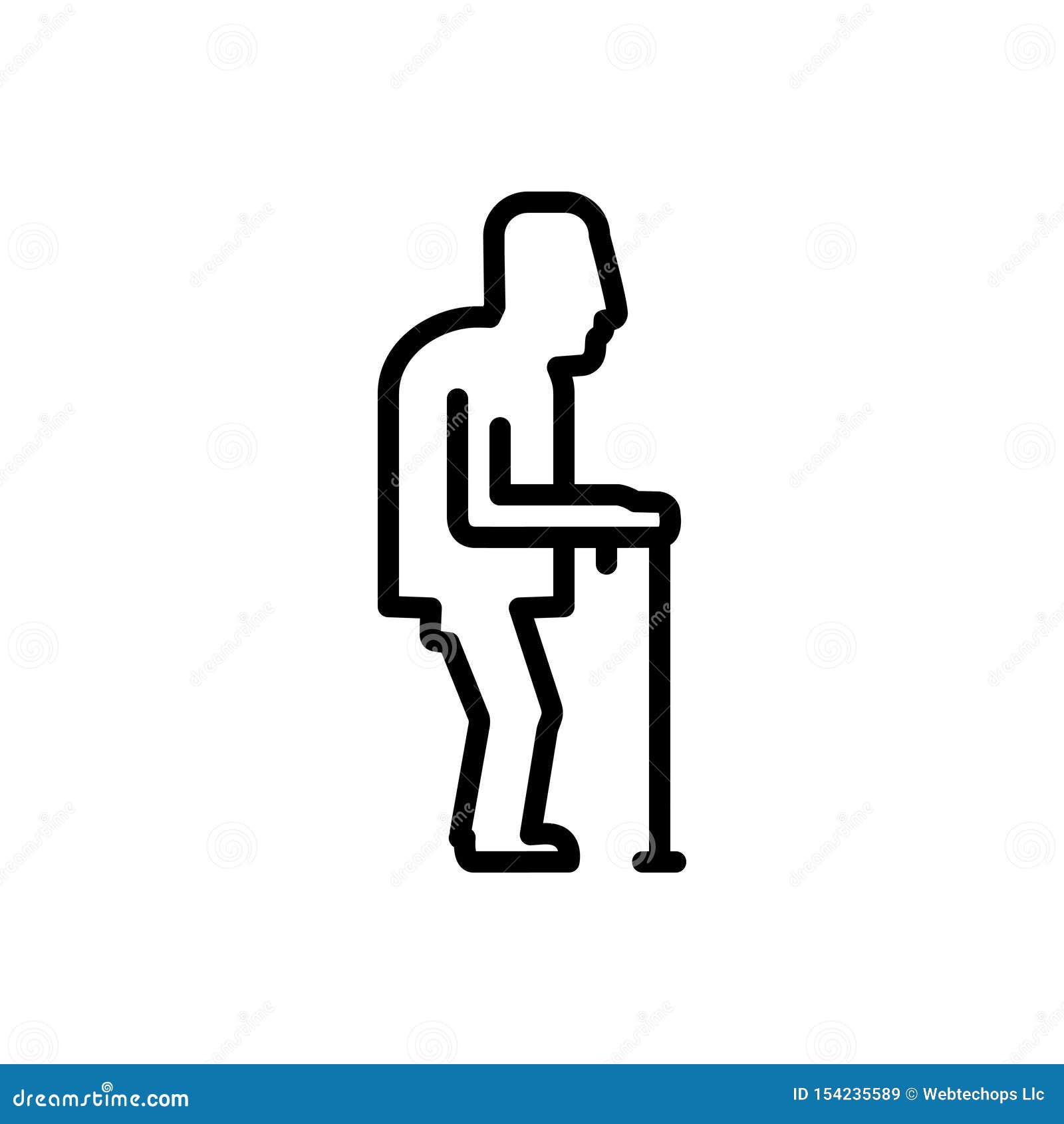 Black Solid Icon for Outlast, Old and Person Stock Illustration ...