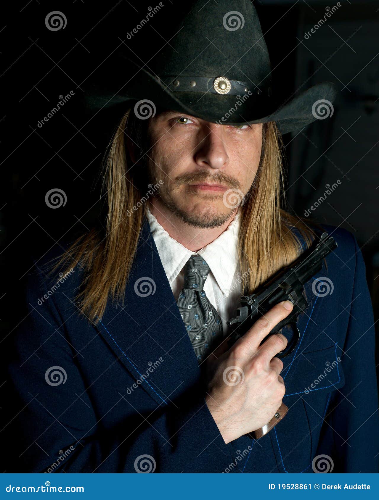 Outlaw Character with Gun stock image. Image of portrait - 19528861