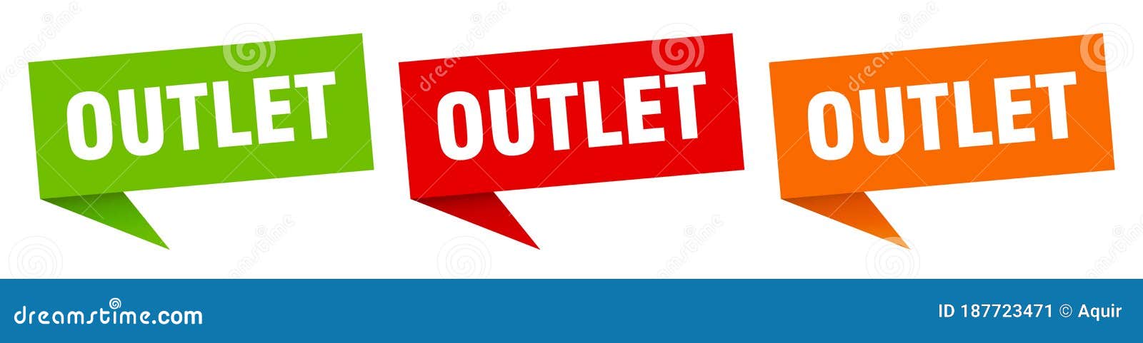 Outlet Banner. Outlet Speech Bubble Label Set Stock Vector ...