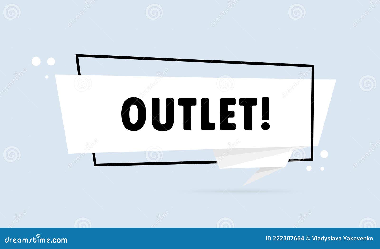 Outlet. Origami Style Speech Bubble Banner. Sticker Design Template ...