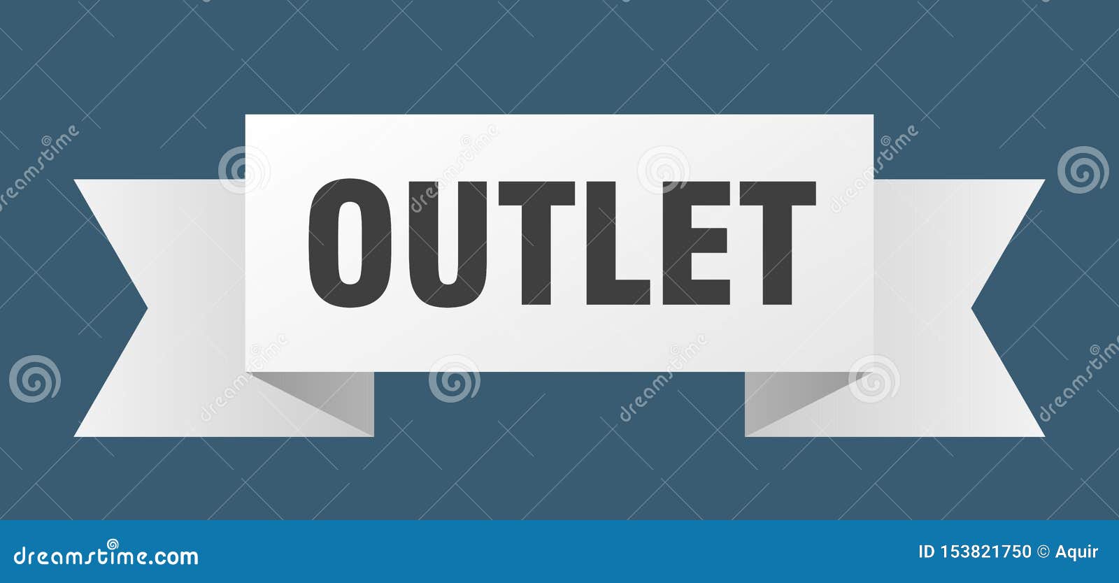 Outlet ribbon. stock vector. Illustration of flat, outlet - 153821750