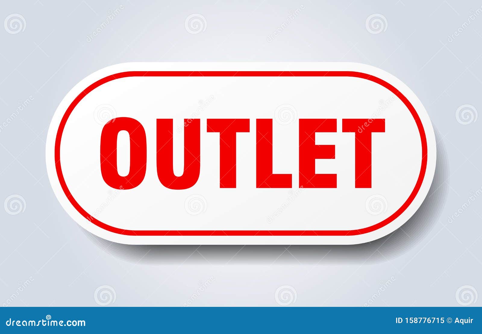 Outlet sticker. stock vector. Illustration of rounded - 158776715