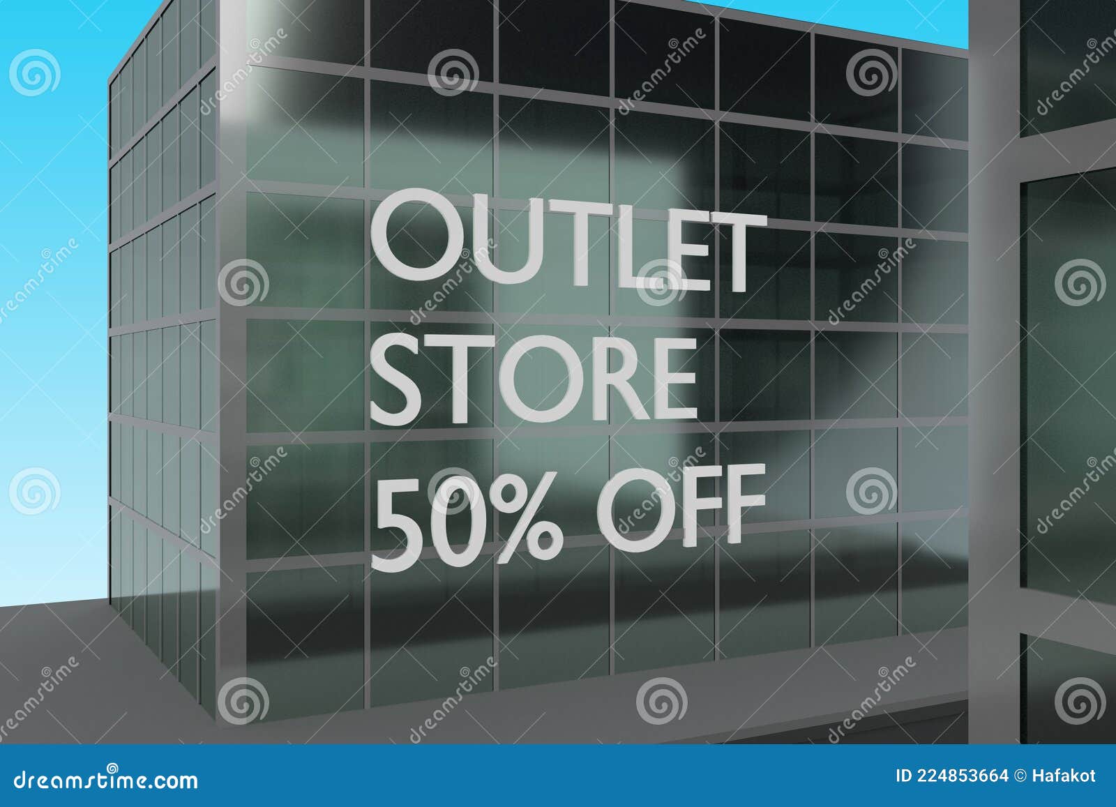 OUTLET STORE concept stock illustration. Illustration of market - 224853664
