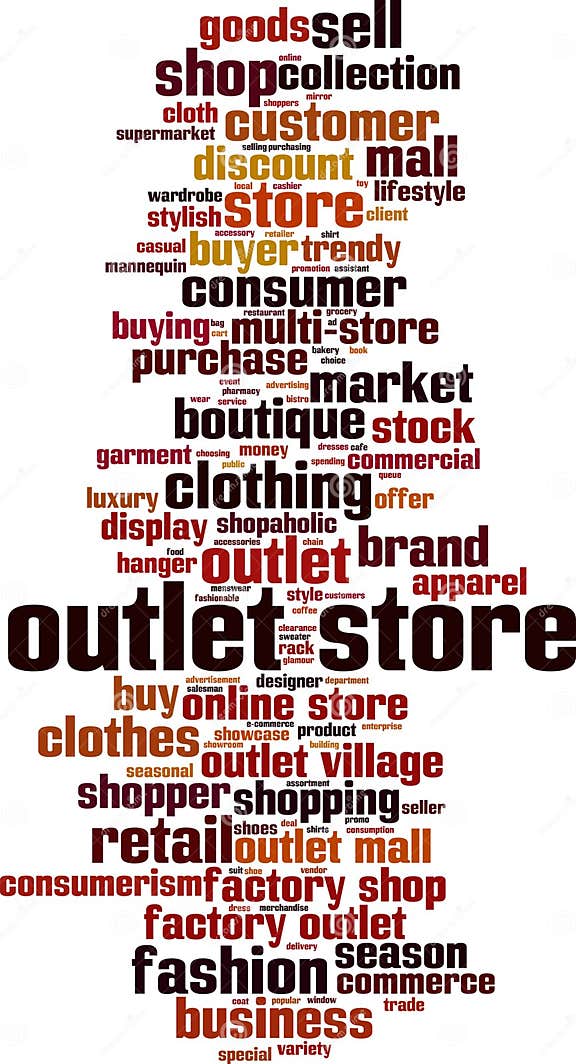 Outlet store word cloud stock vector. Illustration of collage - 291259375