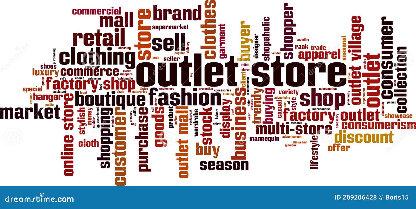 Outlet store word cloud stock vector. Illustration of concept - 209206428