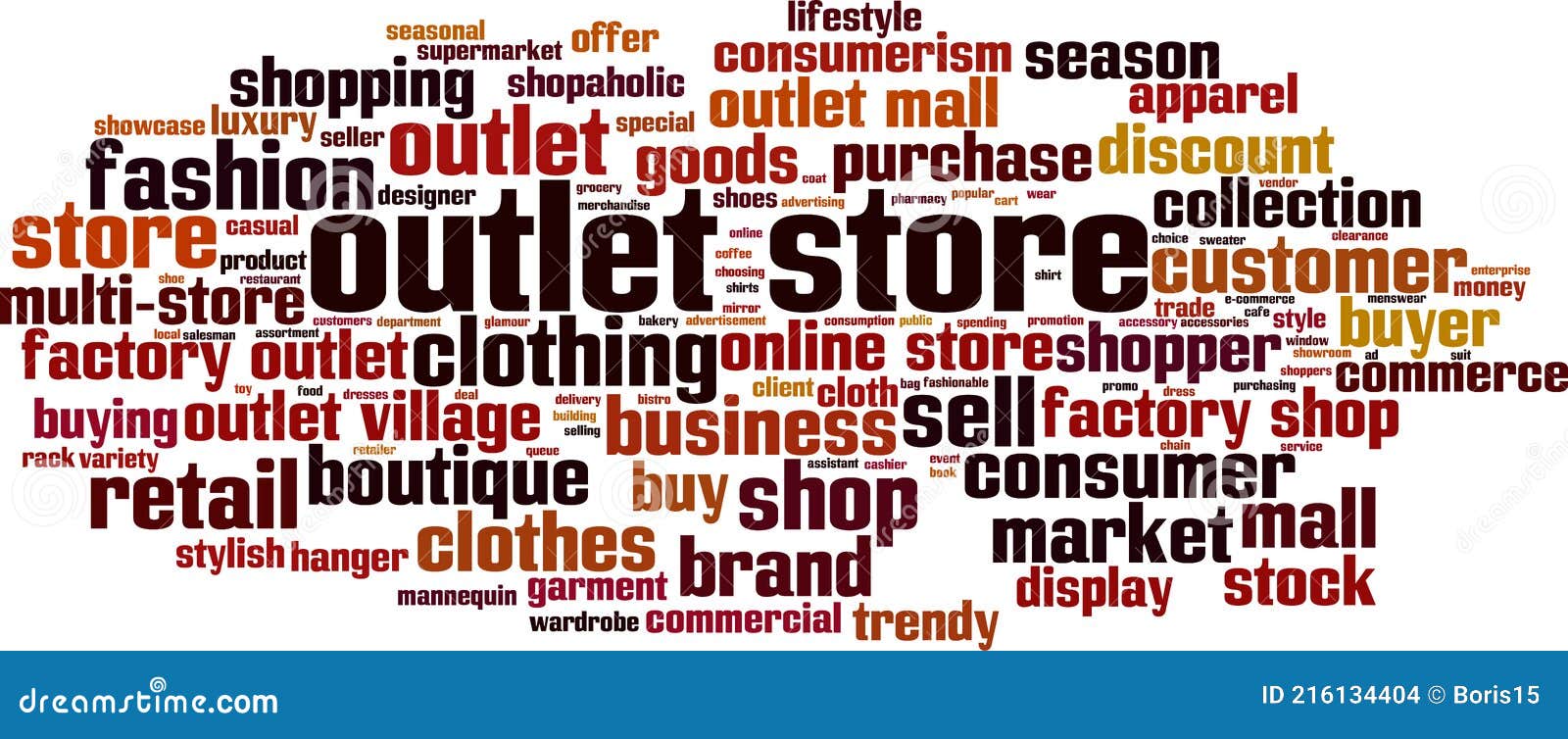 Outlet store word cloud stock vector. Illustration of concept - 216134404
