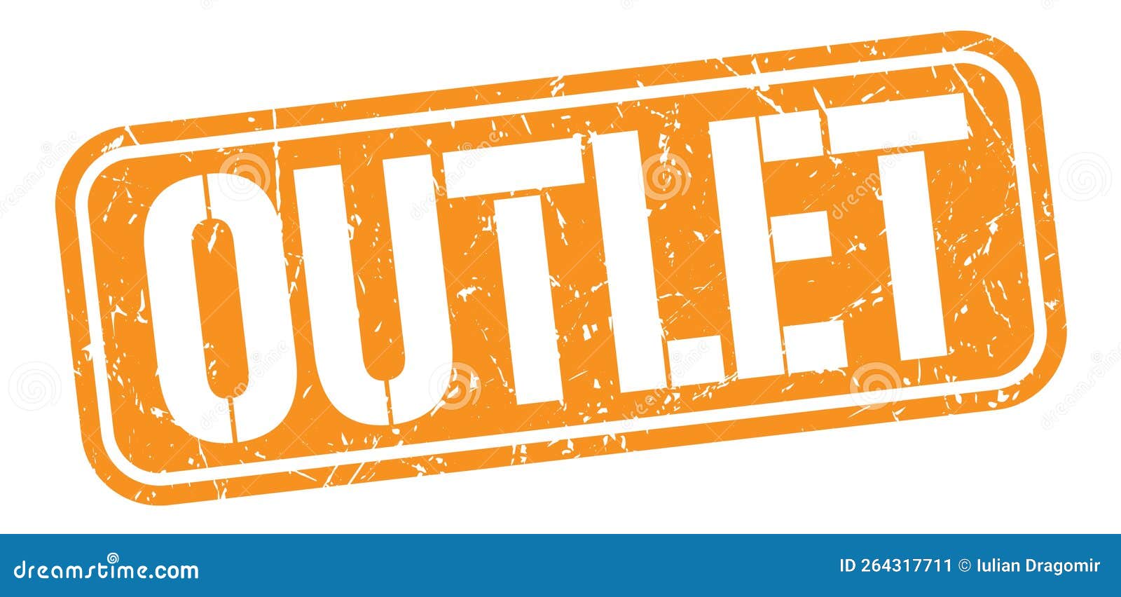 OUTLET Text Written on Orange Stamp Sign Stock Illustration ...