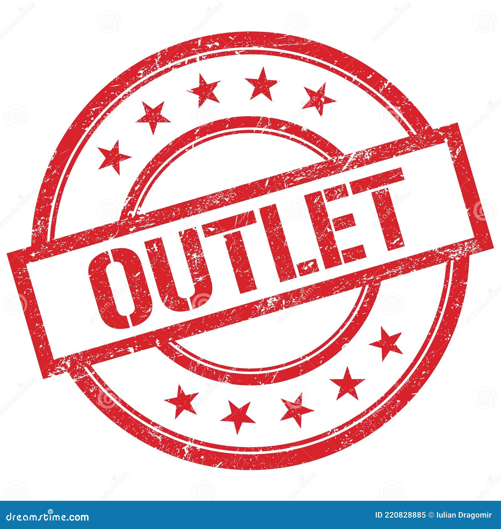 OUTLET Text Written on Red Vintage Stamp Stock Illustration ...
