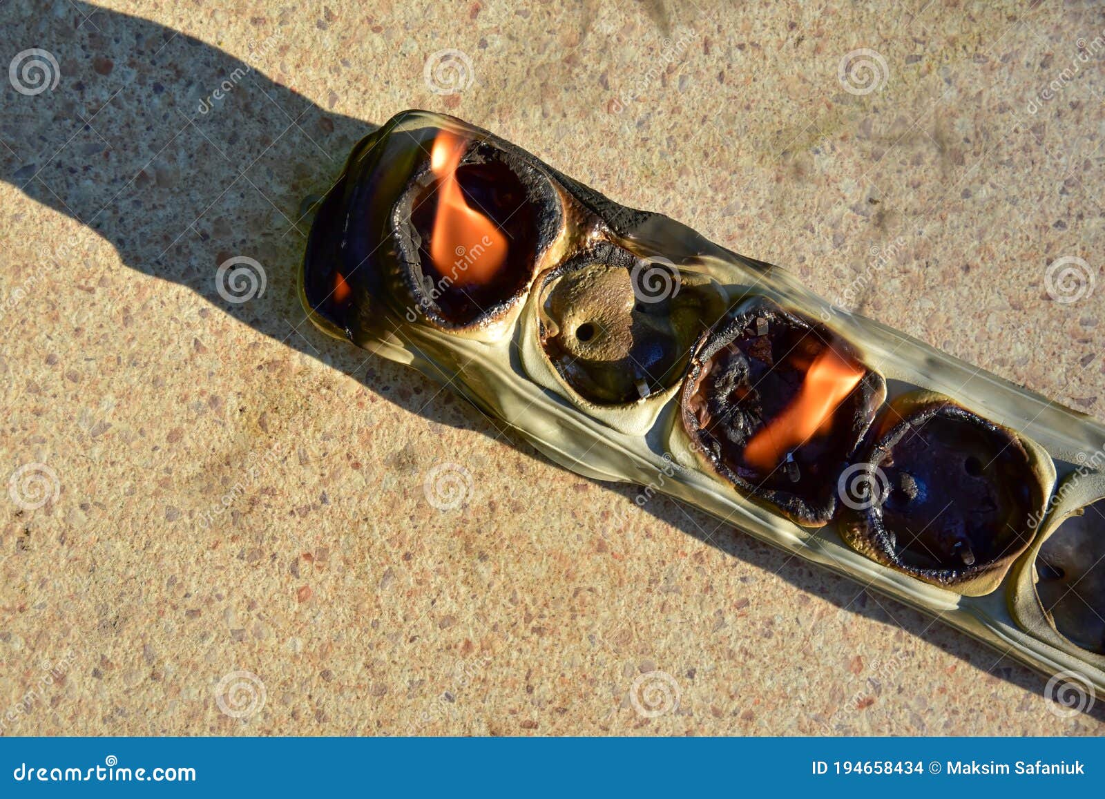 Outlets with Switche Caught Fire in Room. Overloaded Electrical Current ...