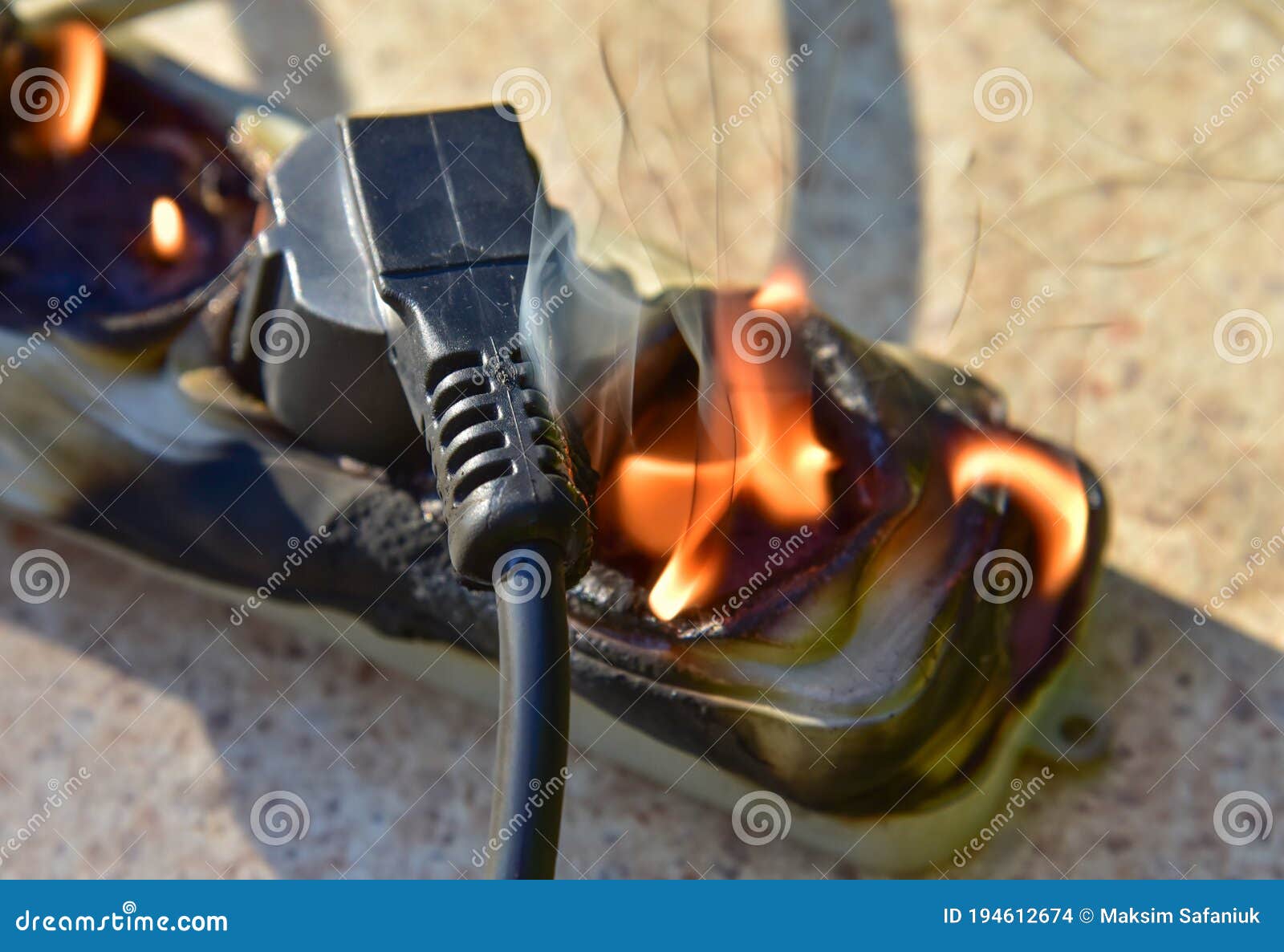 Outlets with Switche Caught Fire in Room. Overloaded Electrical Current ...