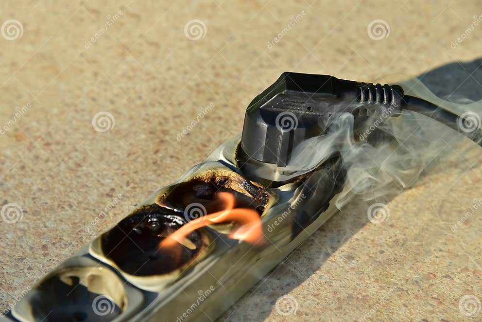 Outlets with Switche Caught Fire in Room. Overloaded Electrical Current ...