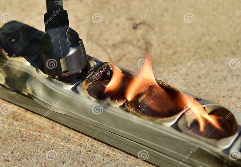 Outlets with Switche Caught Fire in Room. Overloaded Electrical Current ...