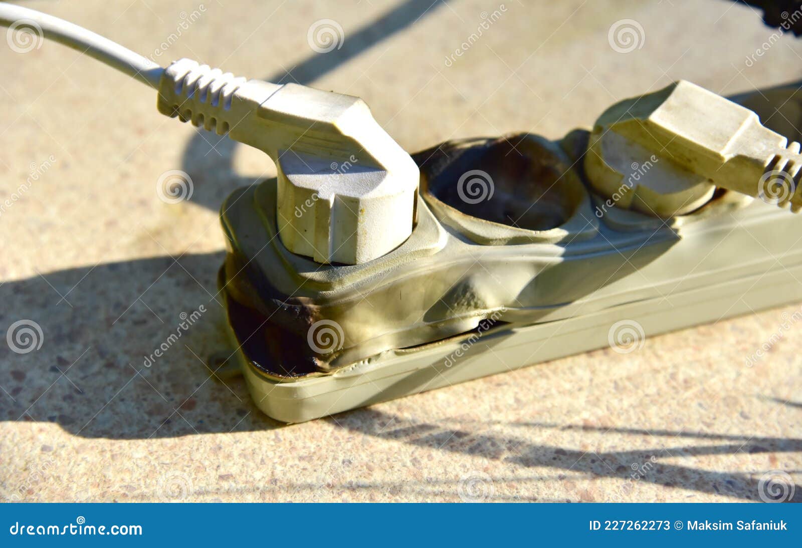 Outlets with Switche Caught Fire in Room. Overloaded Electrical Current ...