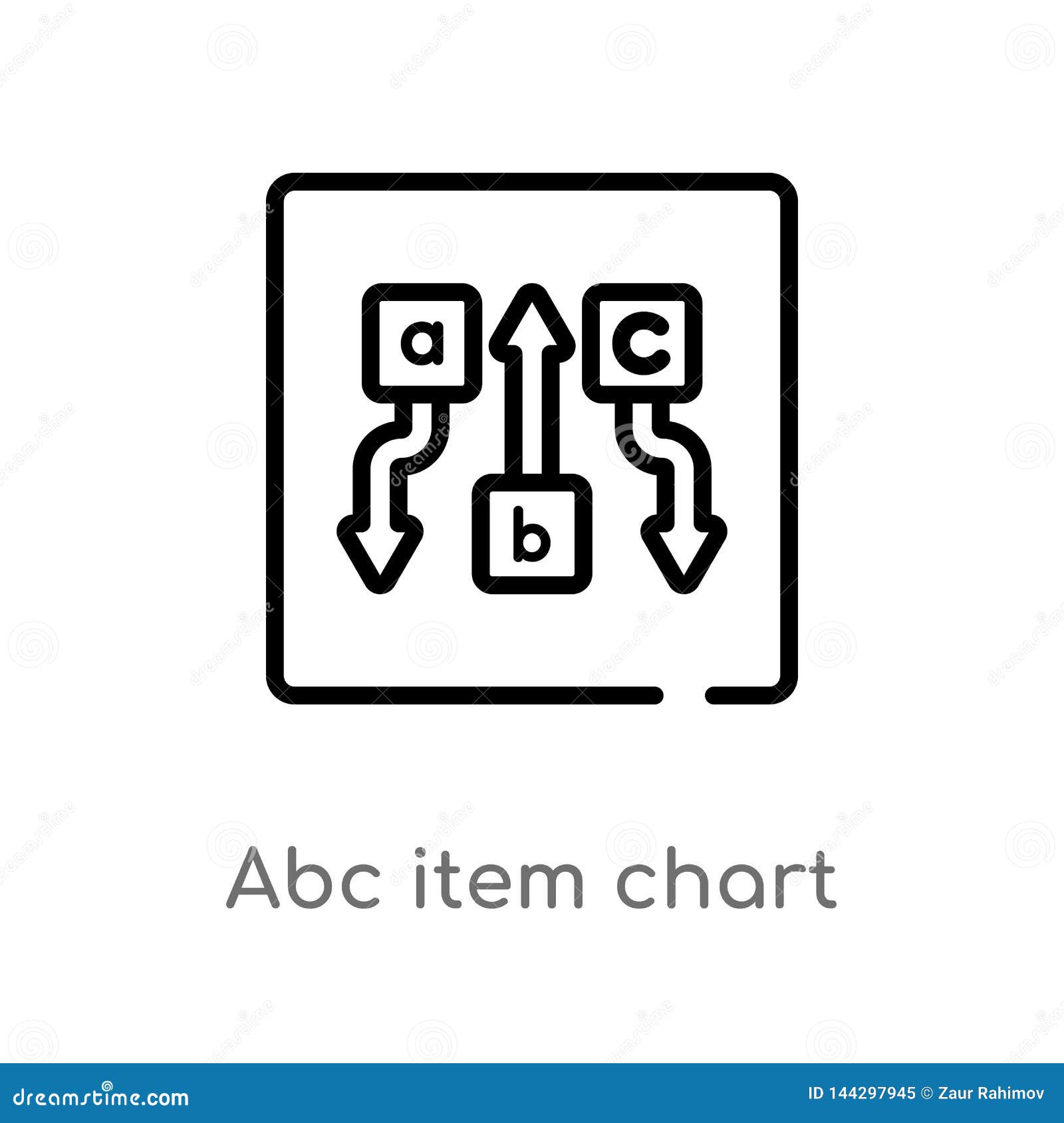 Outline Abc Item Chart Vector Icon. Isolated Black Simple Line Element ...