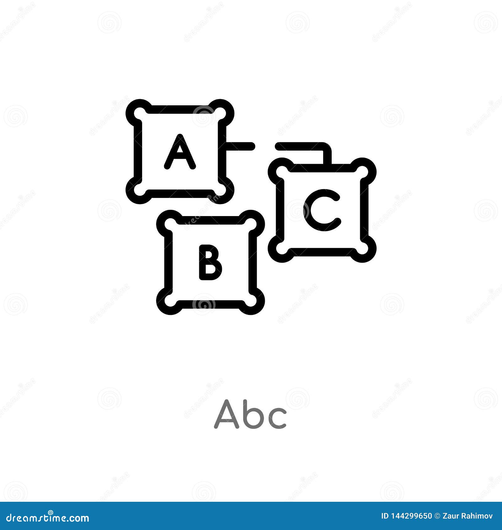 Outline Abc Vector Icon. Isolated Black Simple Line Element ...