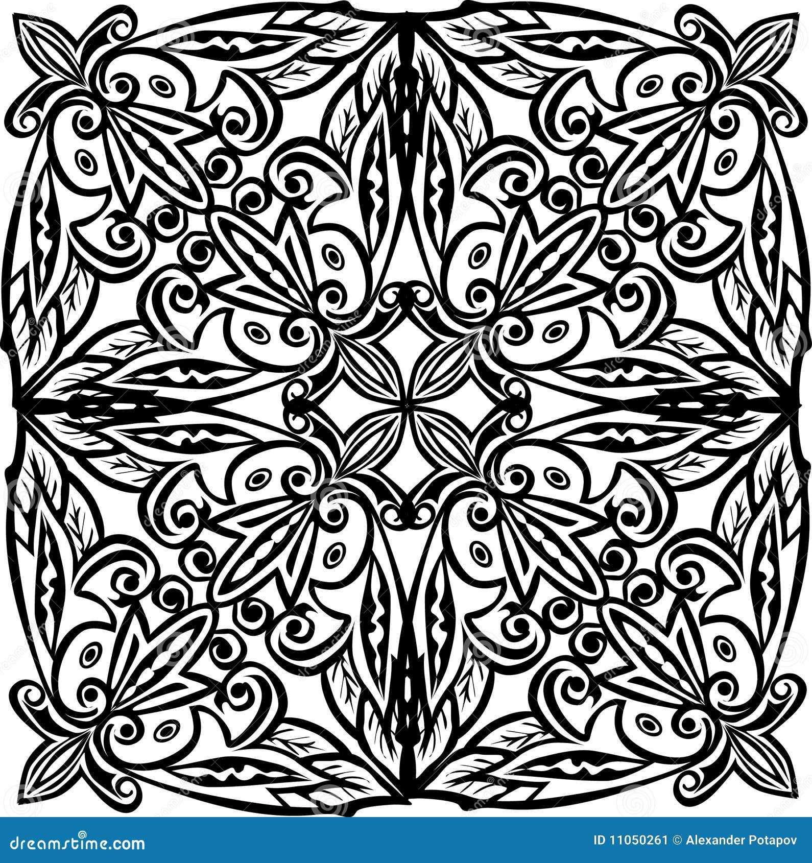 Outline of Abstract Decoration Stock Illustration - Illustration of ...