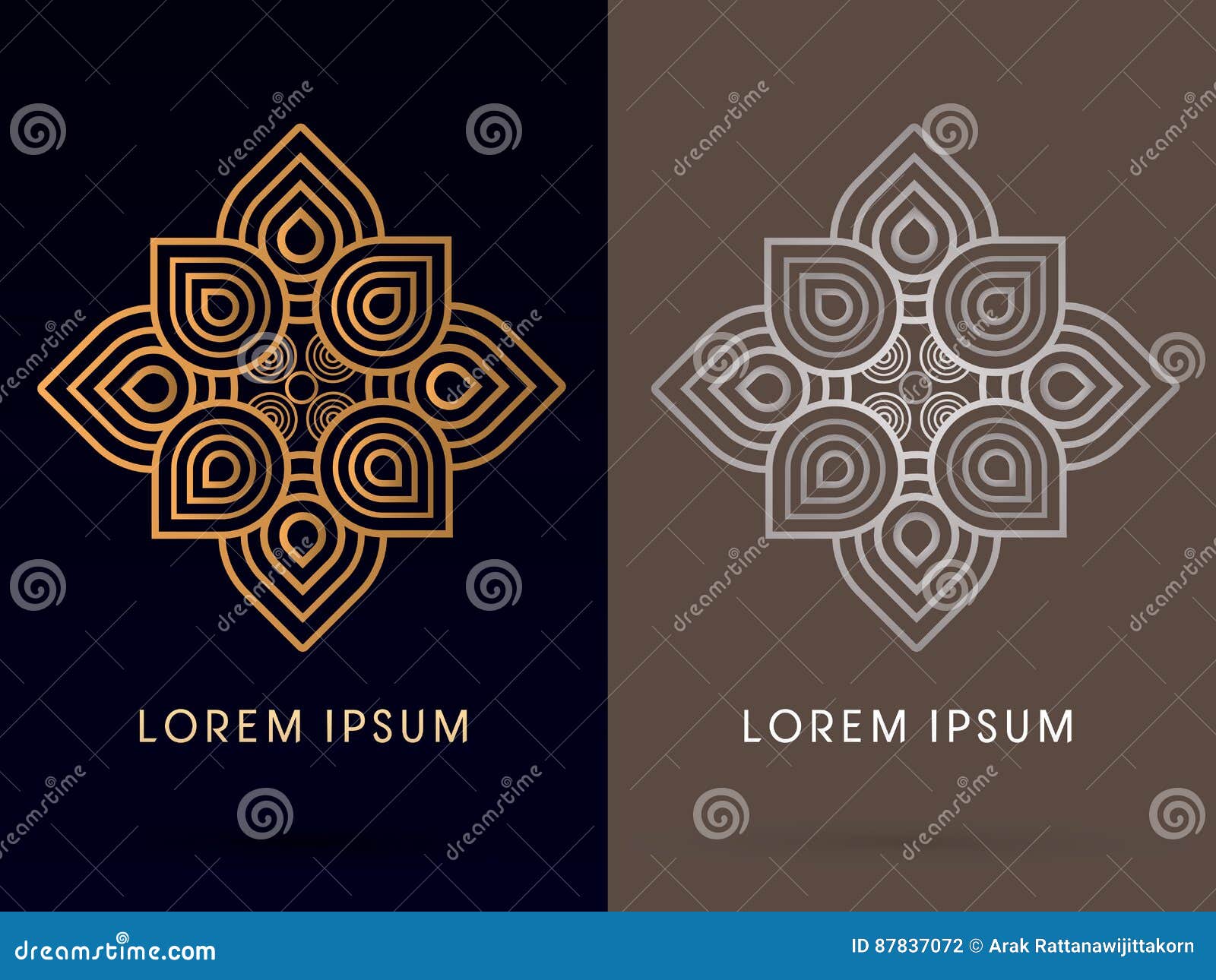 Outline Abstract, Luxury Lotus Stock Vector - Illustration of business ...