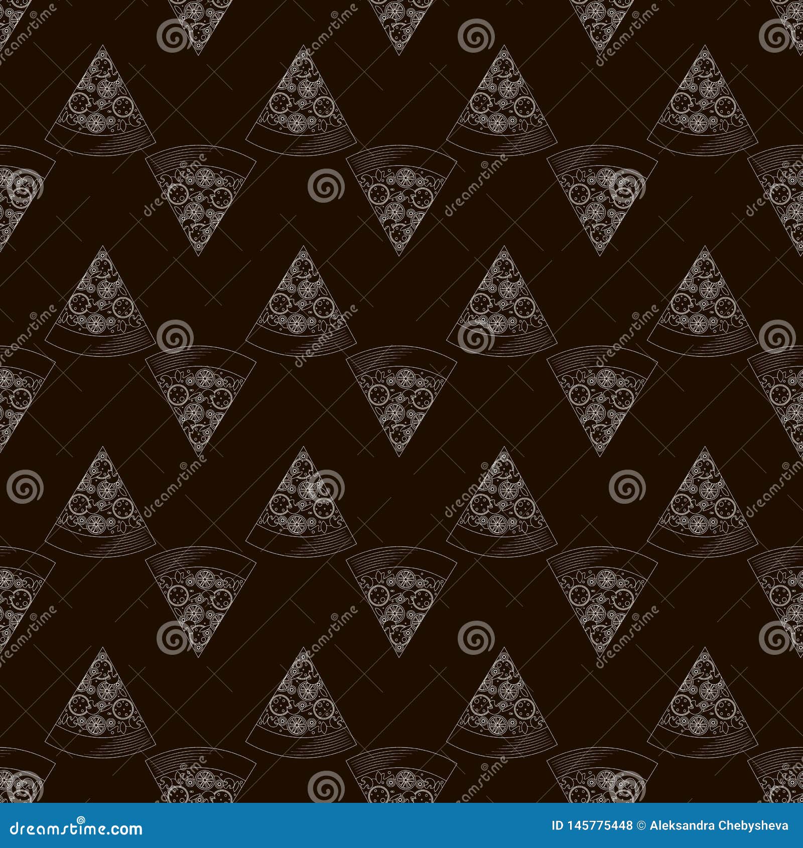 Outline Abstract Pizza Vector Seamless Pattern, Pizza Texture Stock ...
