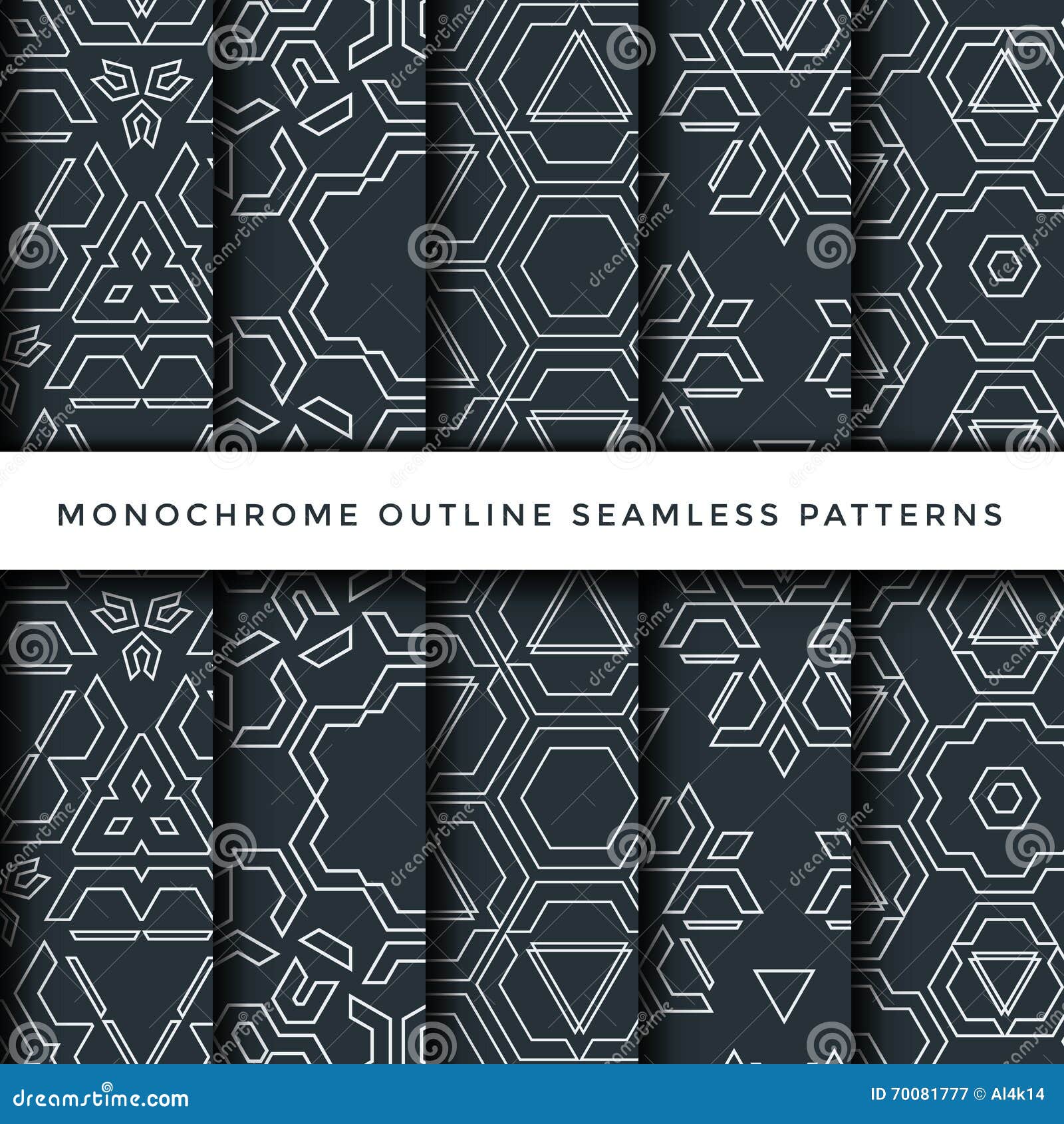 Outline Abstract Seamless Pattern Set Stock Vector - Illustration of ... Outline Abstract Seamless Pattern Set Stock Vector - Illustration of ...