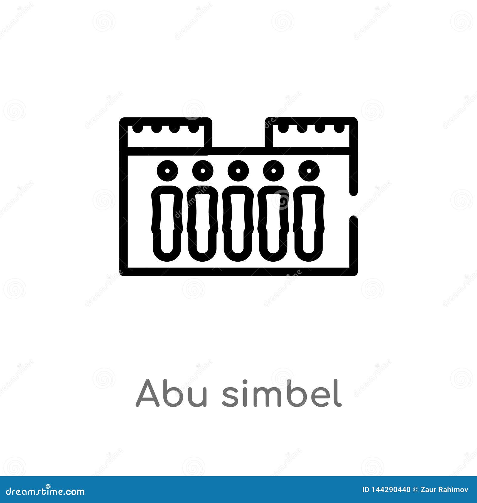 Outline Abu Simbel Vector Icon. Isolated Black Simple Line Element ...