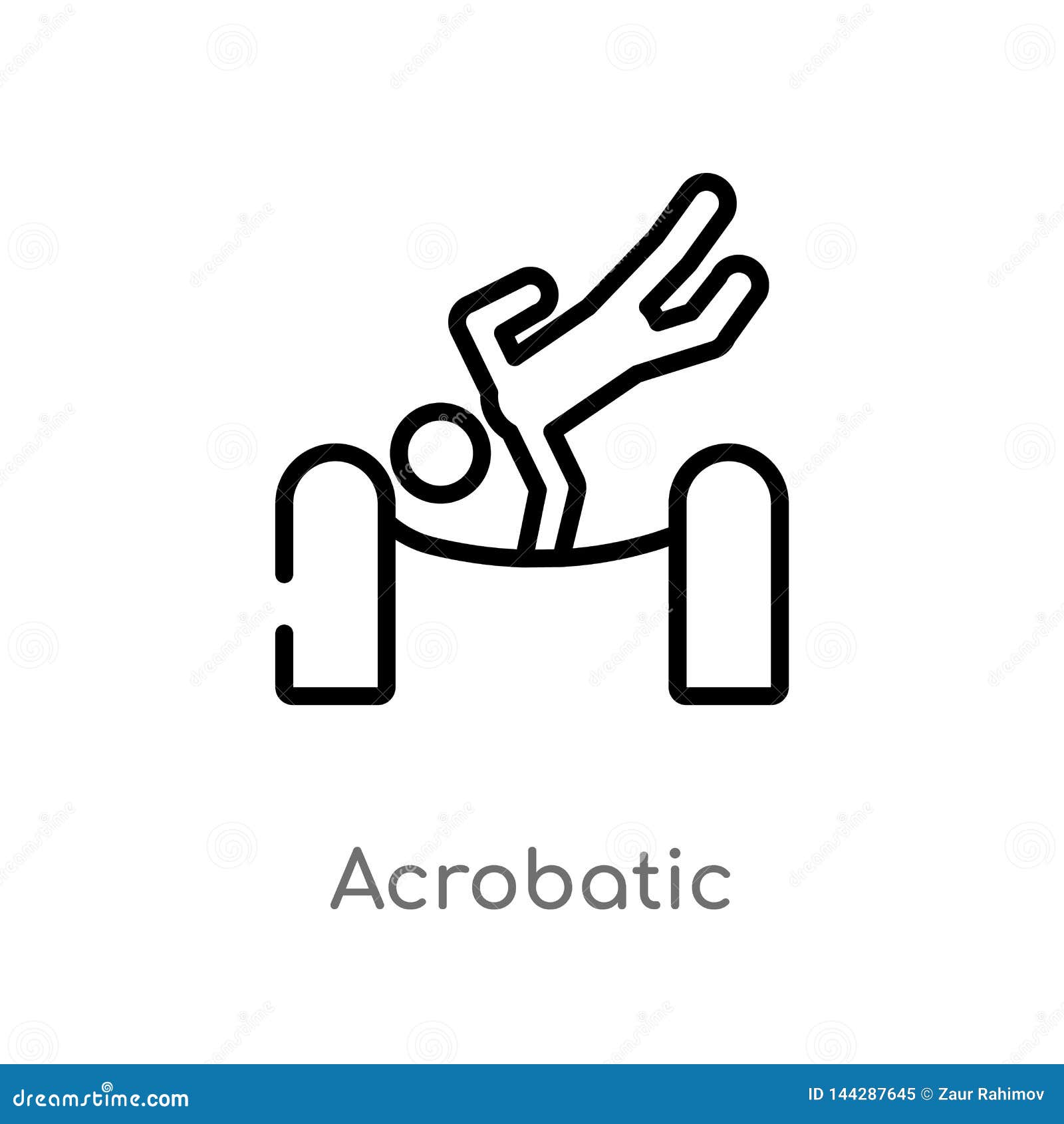 Outline Acrobatic Vector Icon. Isolated Black Simple Line Element ...