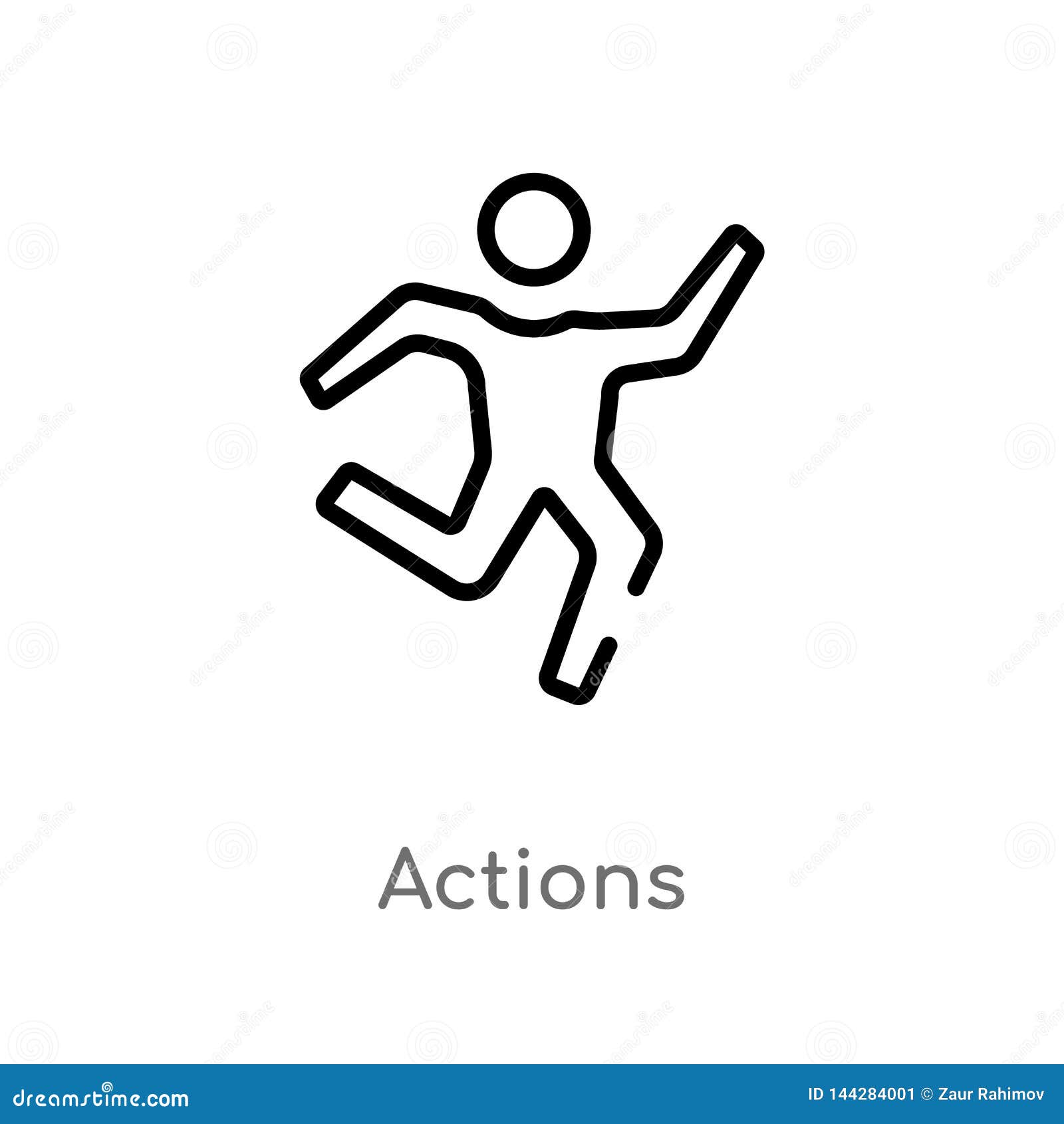 Outline Actions Vector Icon. Isolated Black Simple Line Element ...