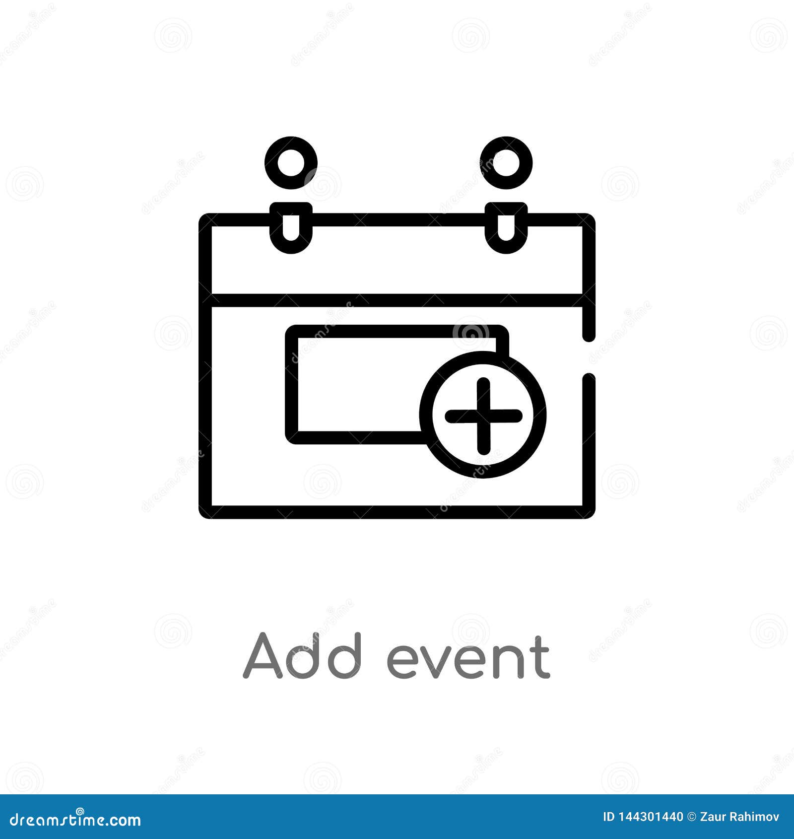 Outline Add Event Vector Icon. Isolated Black Simple Line Element ...