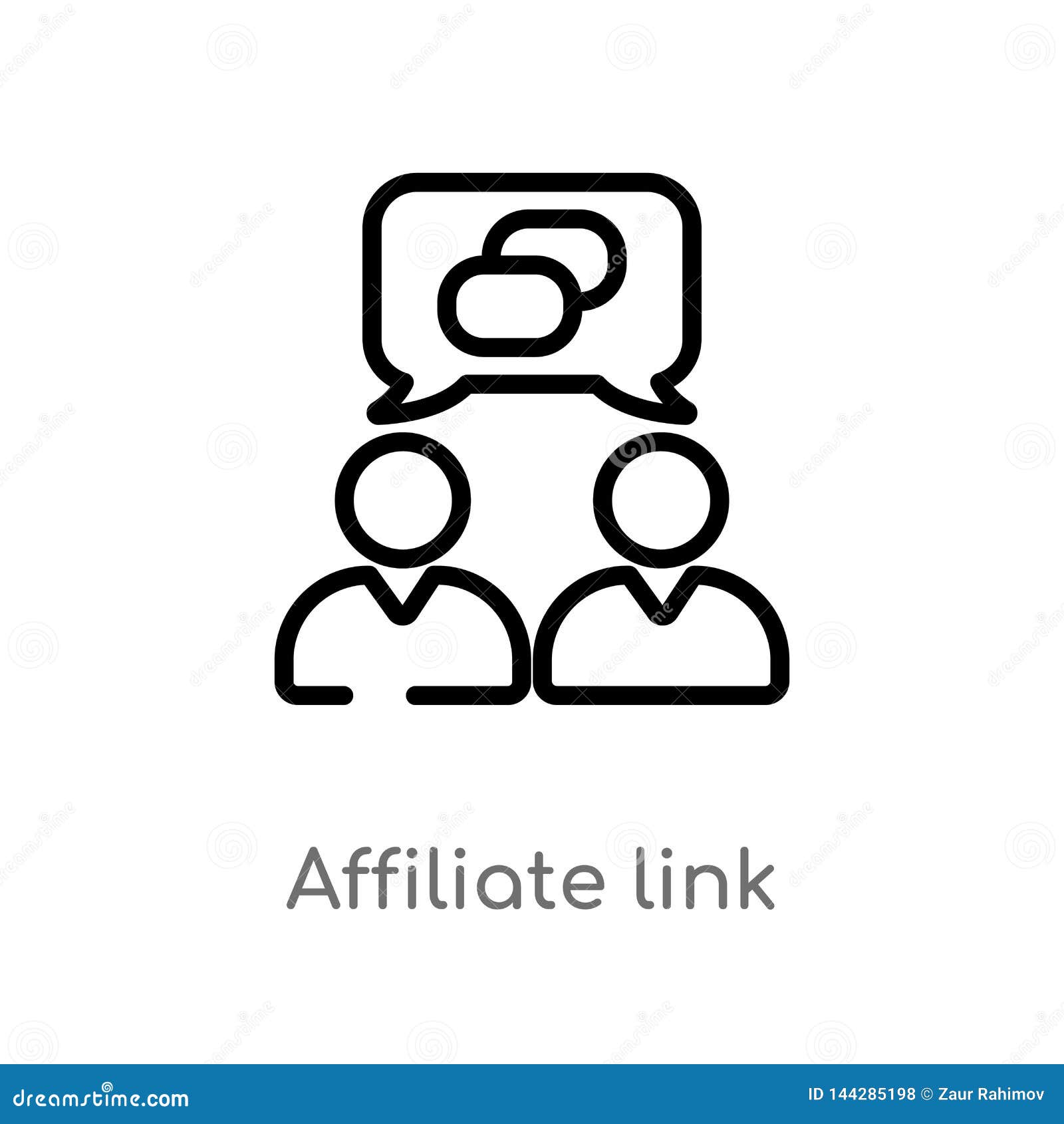 Outline Affiliate Link Vector Icon. Isolated Black Simple Line Element ...