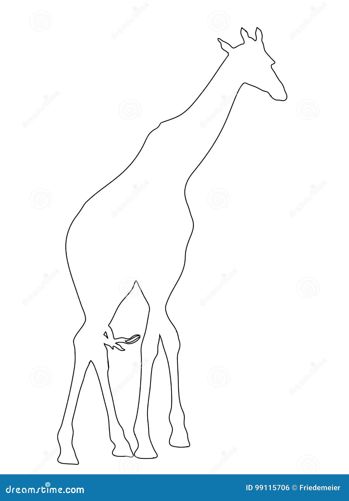 Outline of an African Giraffe Stock Vector - Illustration of giraffe ...