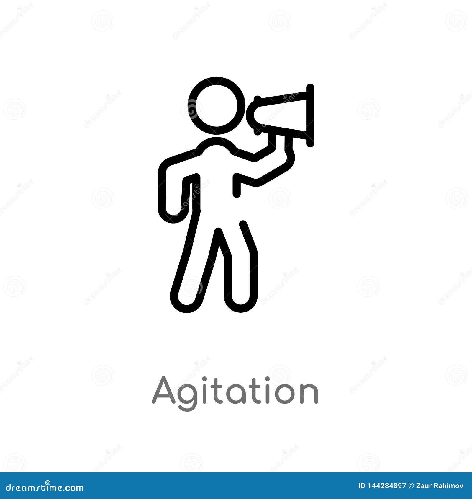 Outline Agitation Vector Icon. Isolated Black Simple Line Element ...