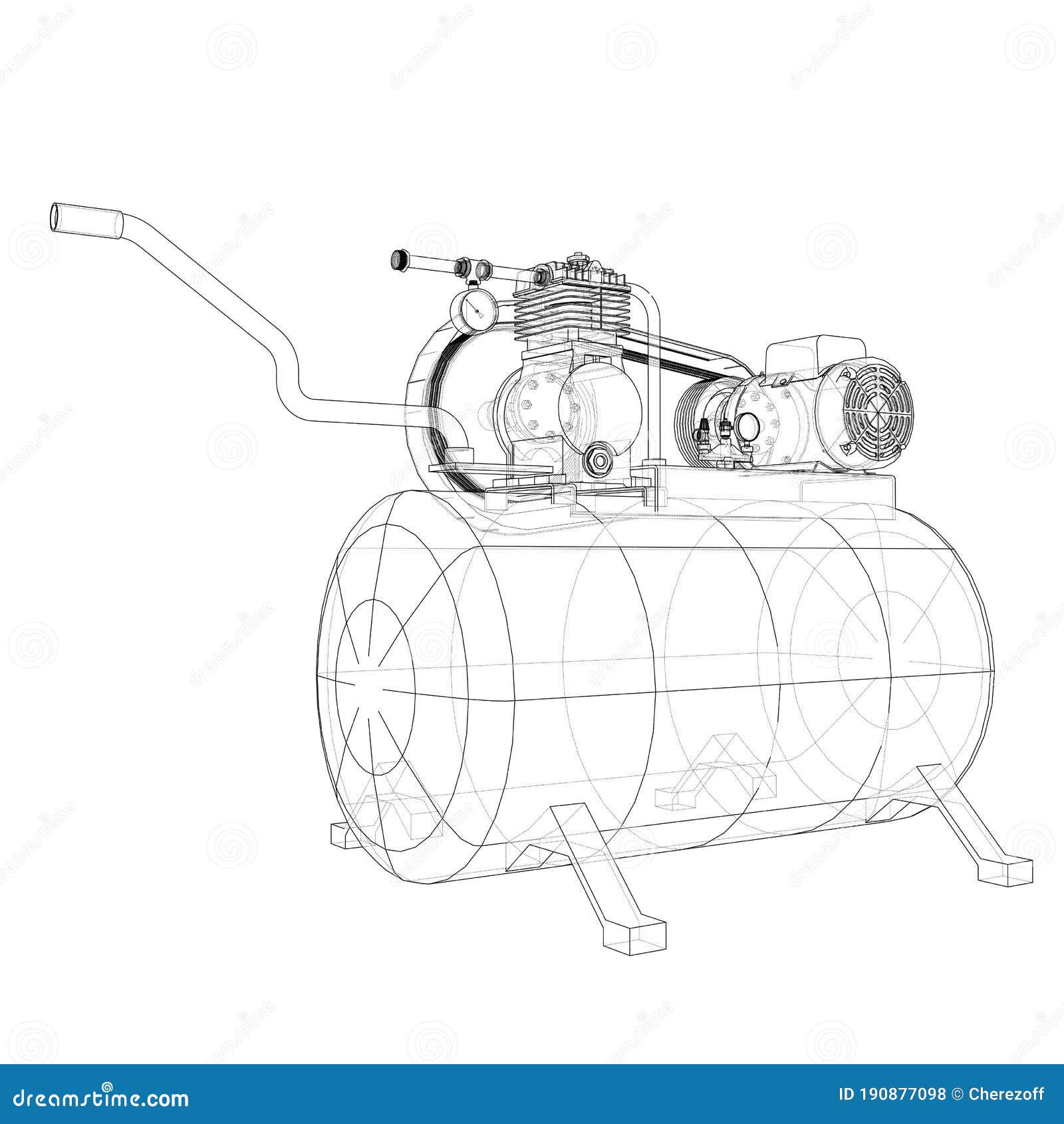 Outline Air compressor stock illustration. Illustration of compression ...